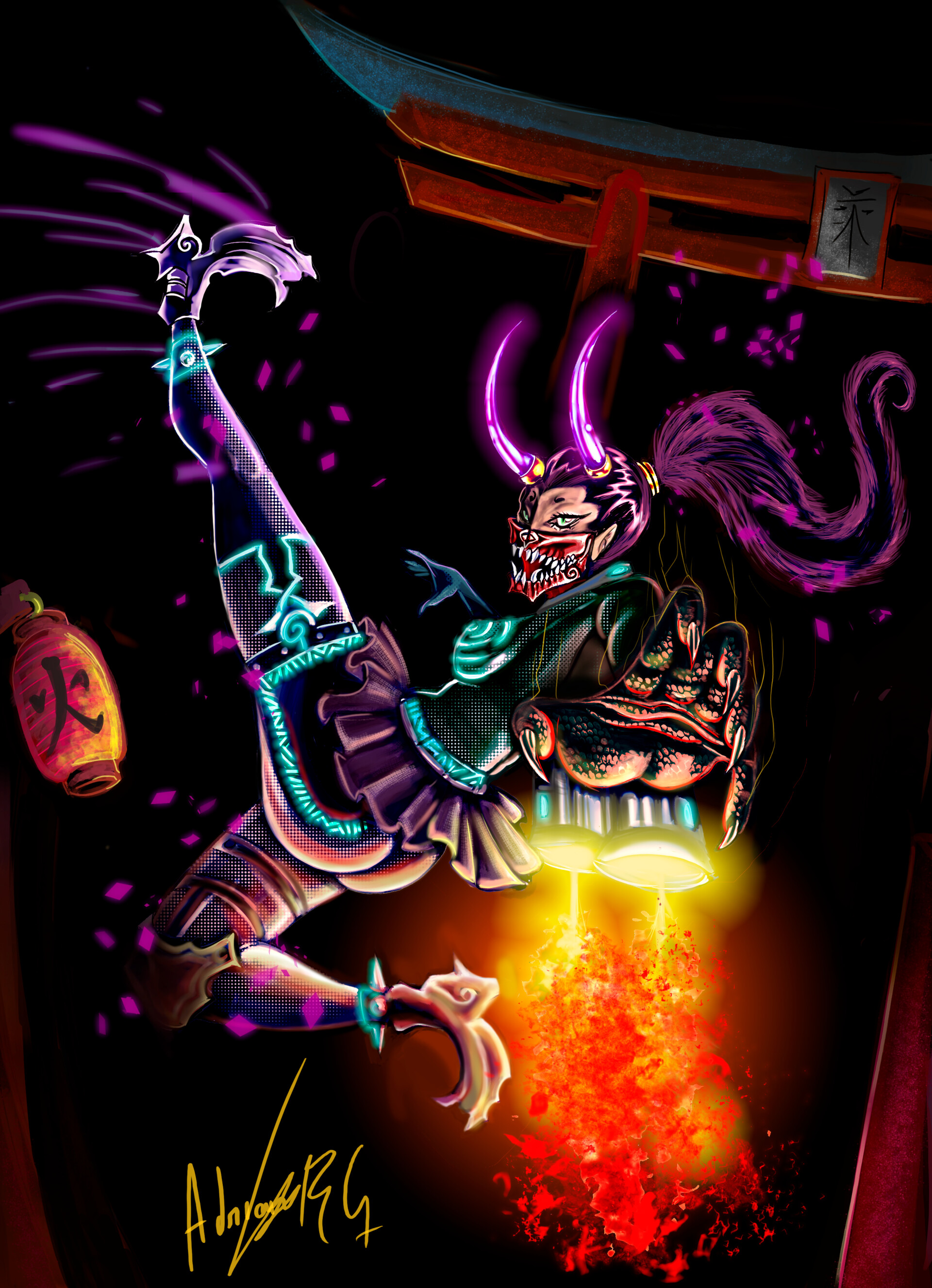 ArtStation - Jetpack Yokai Girl