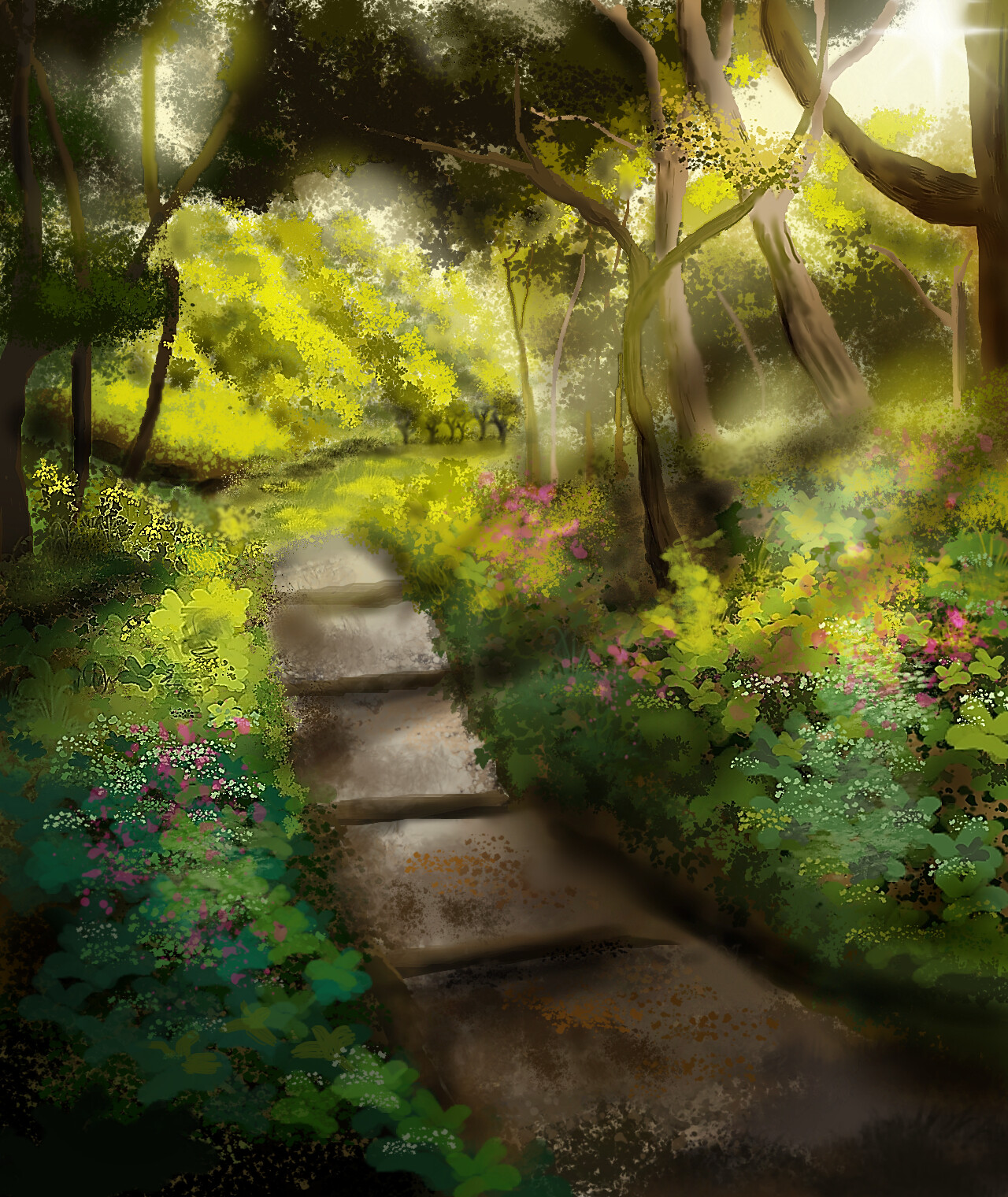 ArtStation - A Fresh Pathway Trough The Woods