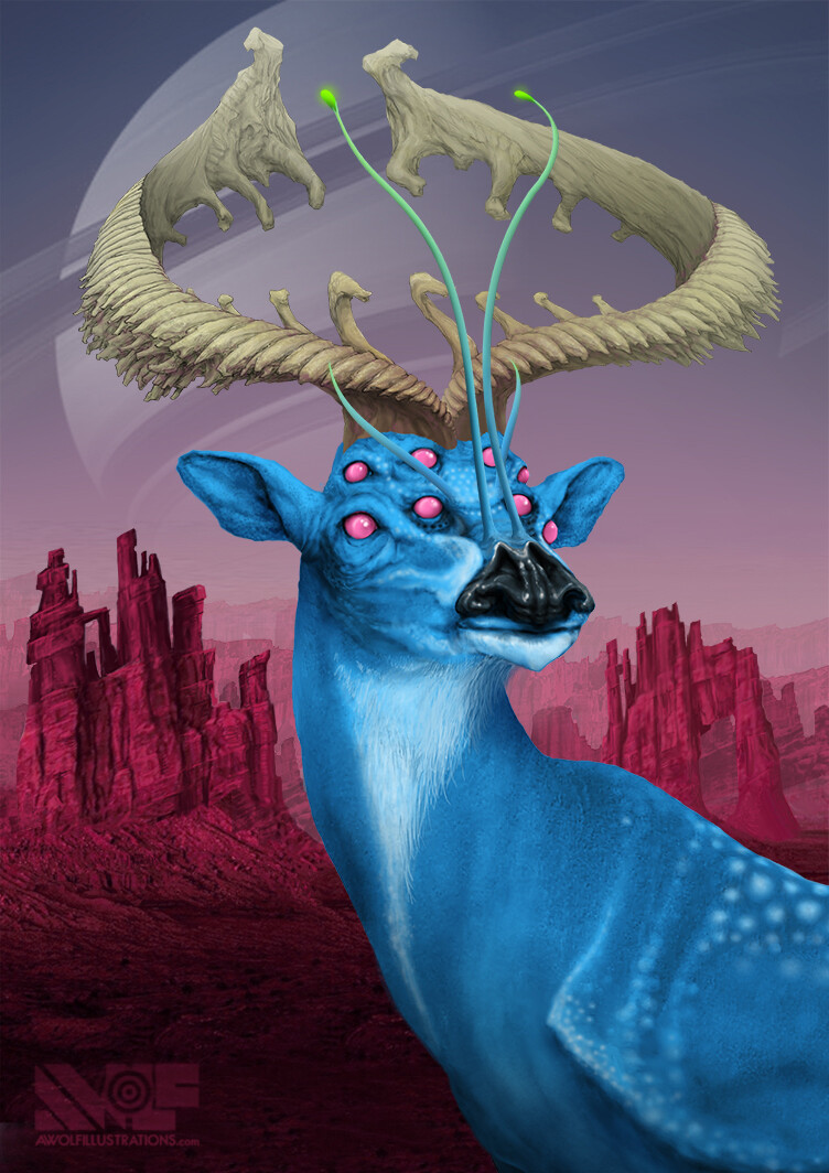 ArtStation - Blue Bellied Deer of Kepler-425b