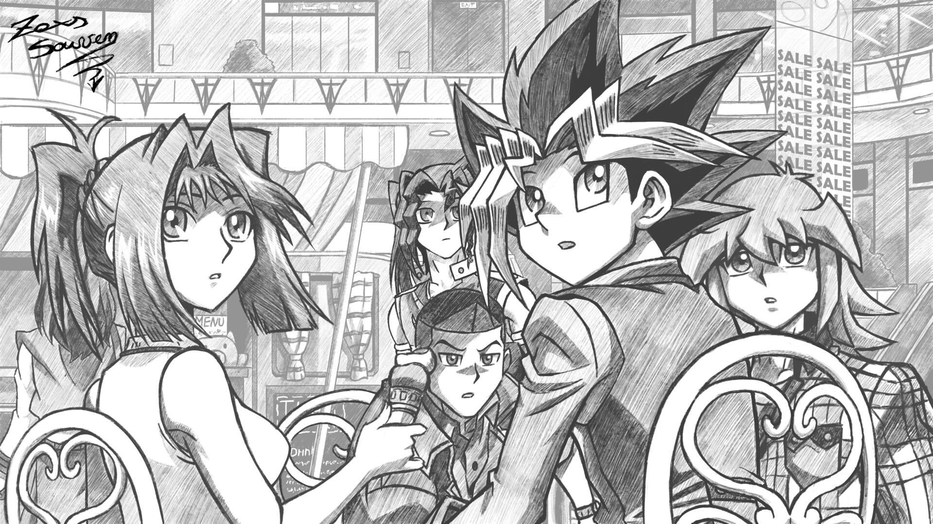 ArtStation - YU-GI-OH DSOD - sketch - YUGI & FRIENDS