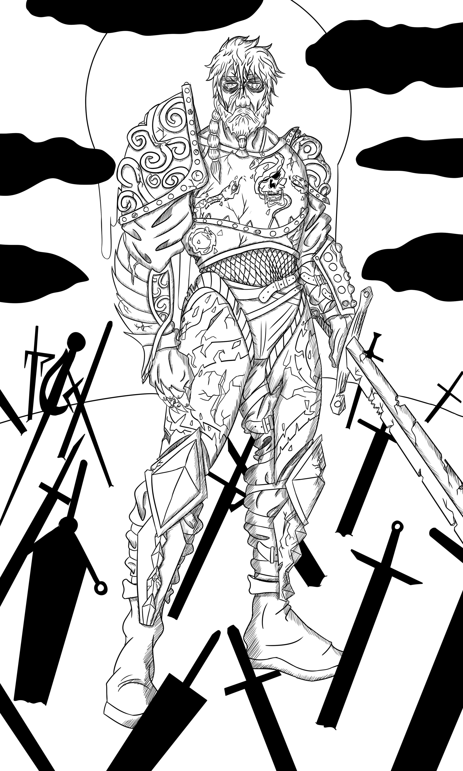 ArtStation - Horseman of War (Grayscale and Lineart)