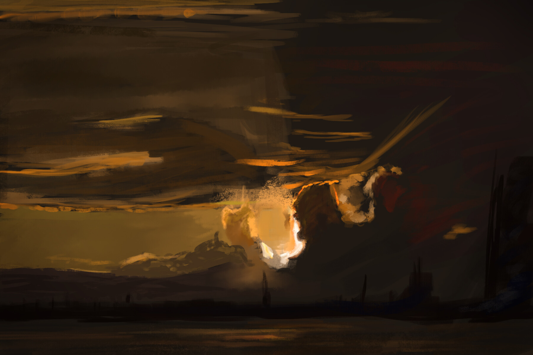 ArtStation - Dusk Sky Sketch