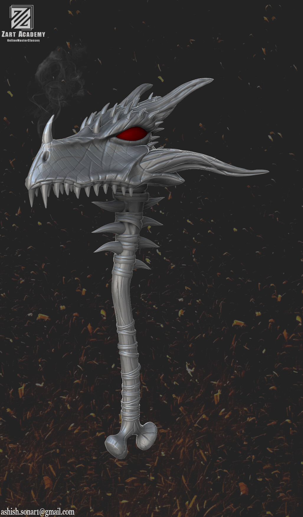 ArtStation - Dragon head weapon concept