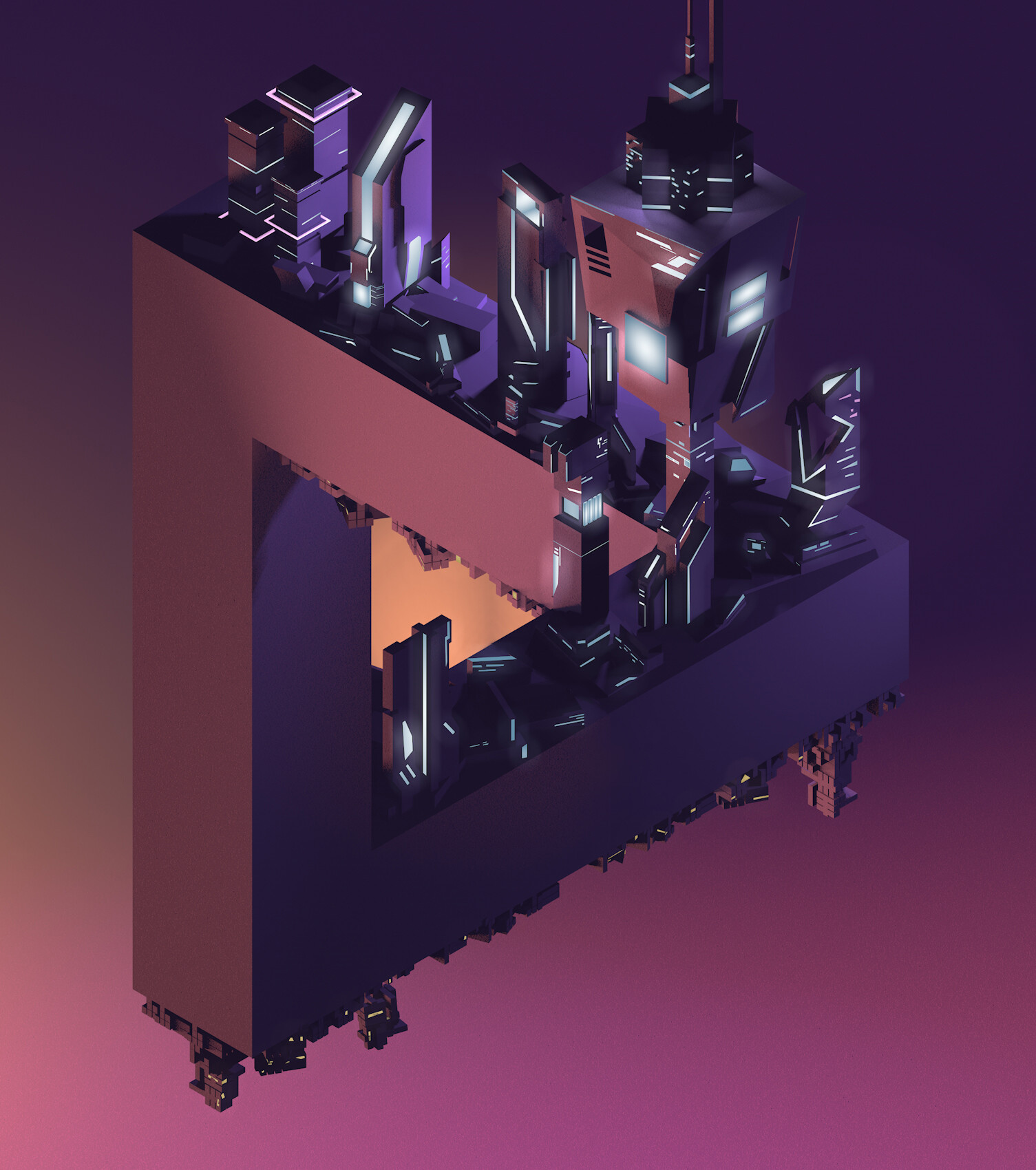 ArtStation - The impossible triangle of cyberpunk