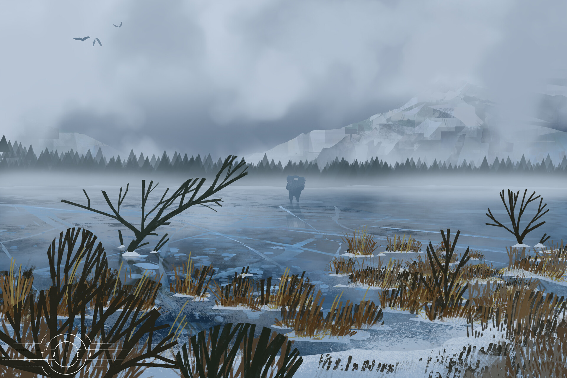 ArtStation - Frozen marsh TAIGA