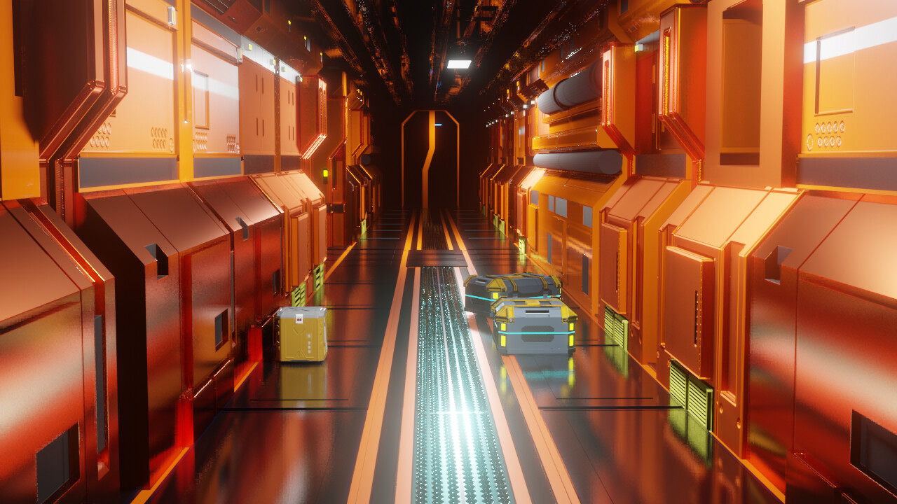 ArtStation - Sci fi Environment Low poly PBR Game ready 3d model