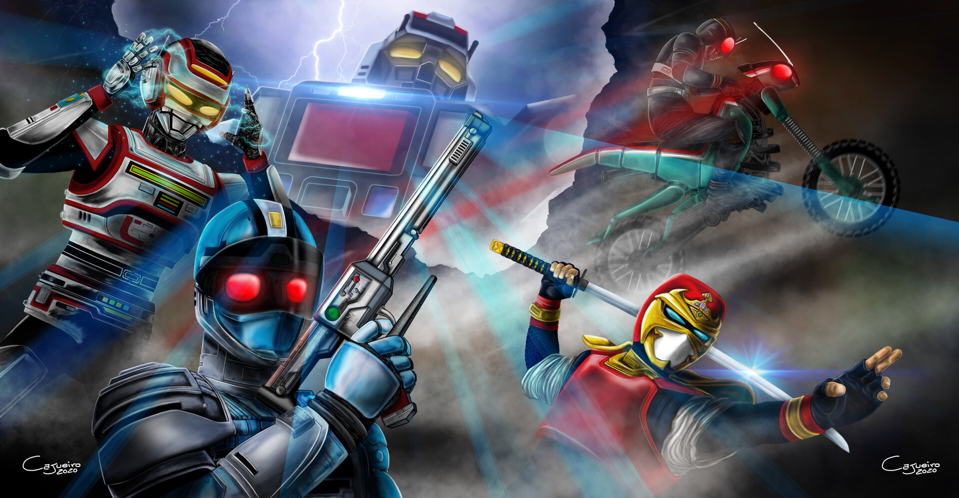 ArtStation - Japanese heroes - Tokusatsu