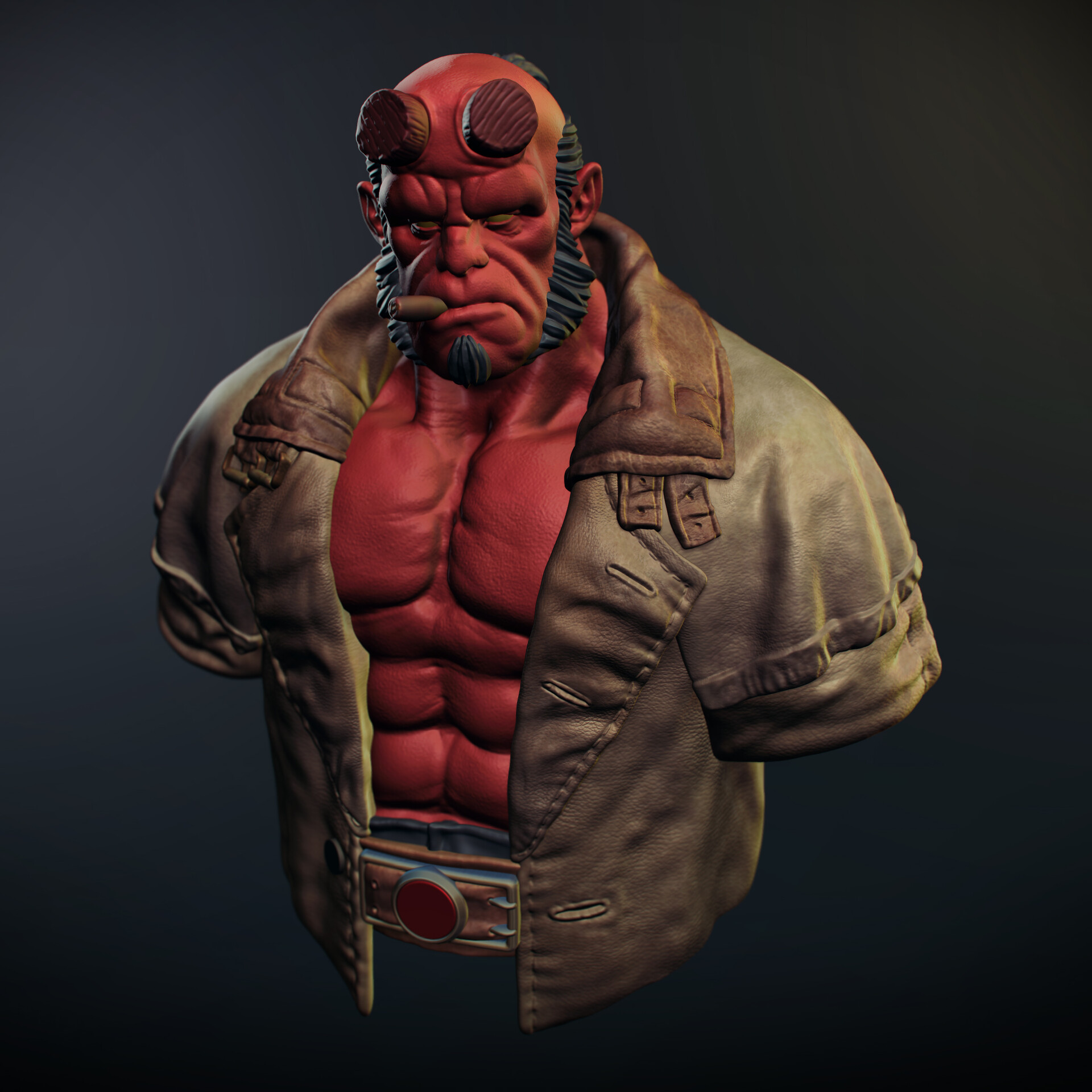 ArtStation - Hellboy Bust Fanart