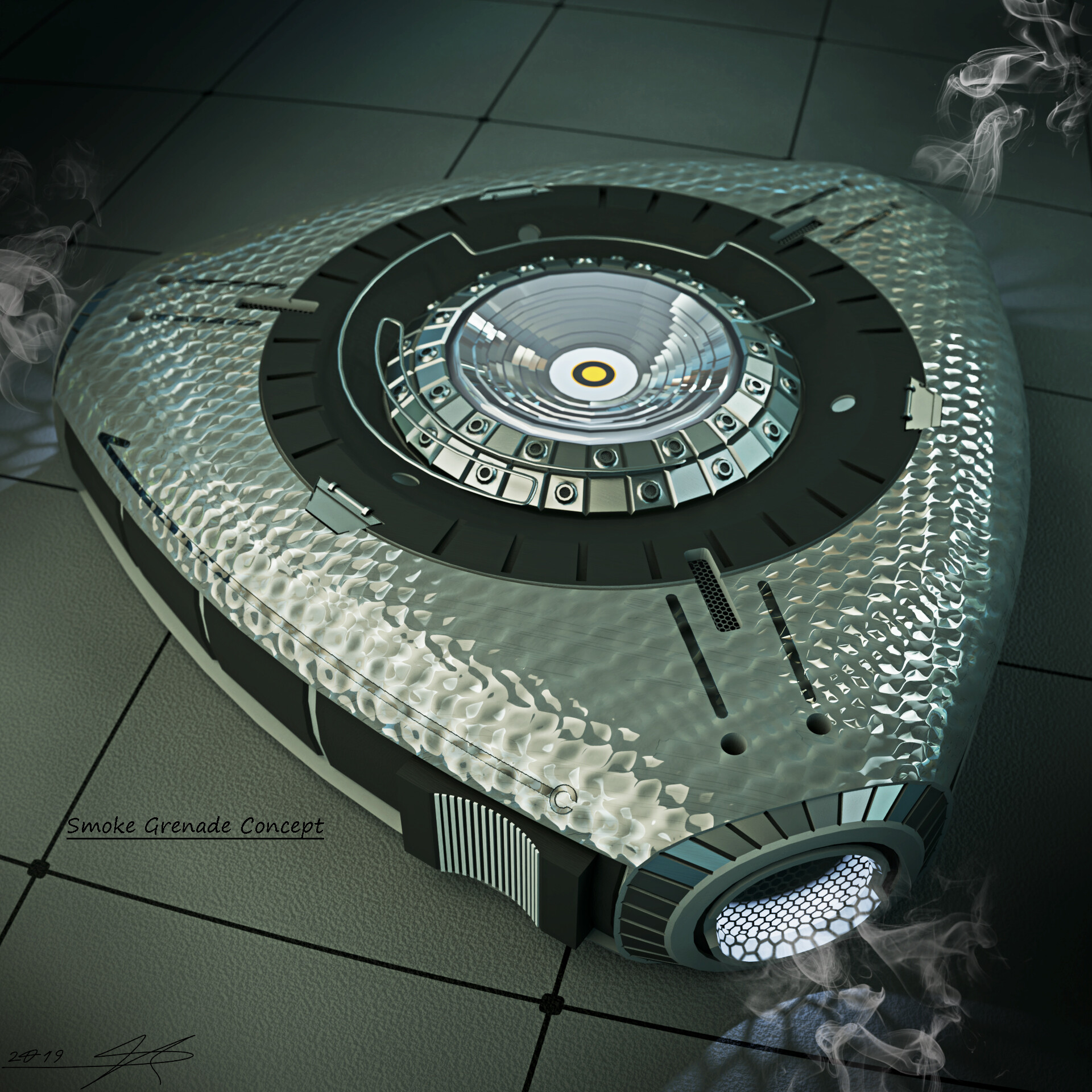ArtStation - Conceptual smoke grenade design