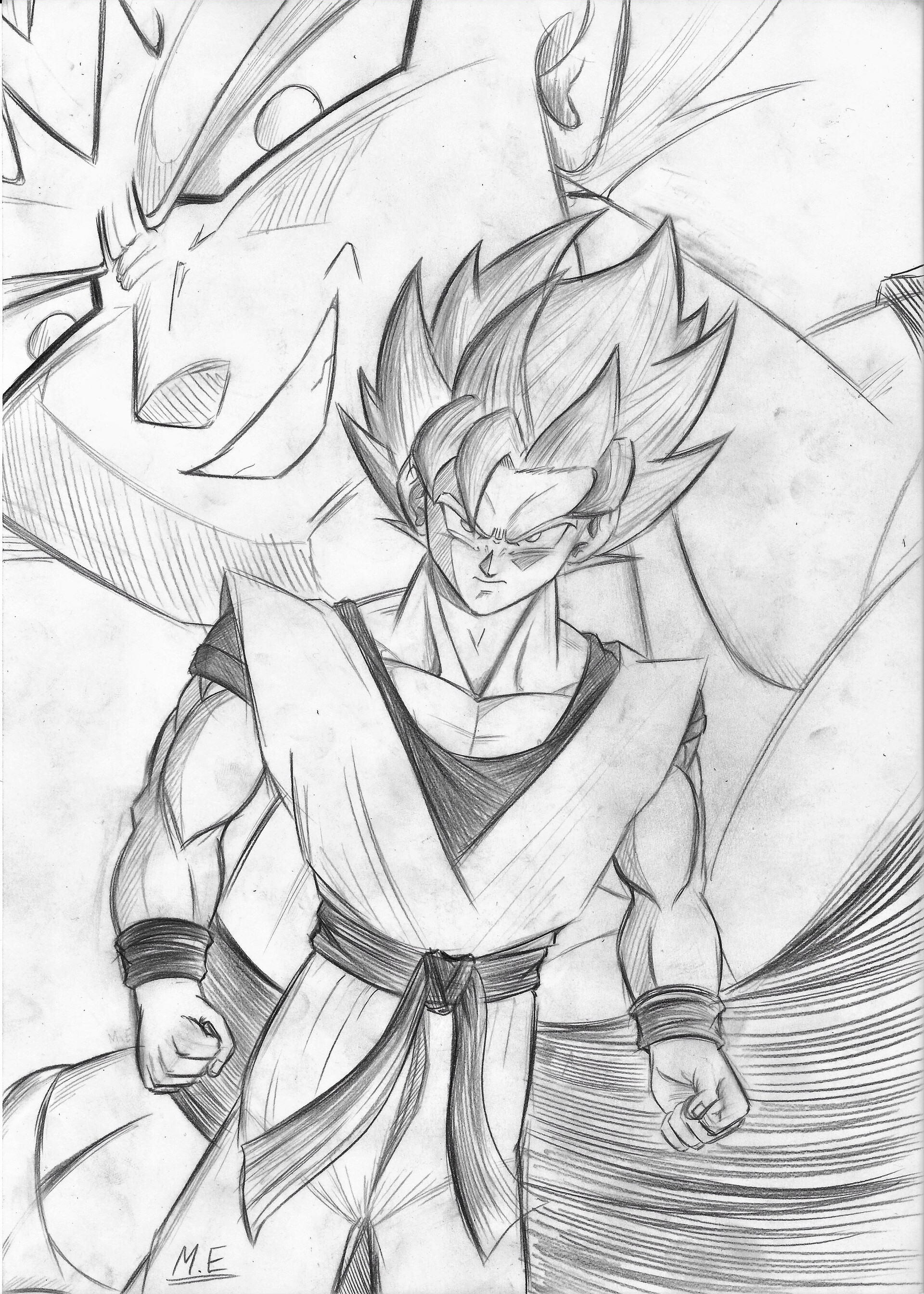 how to draw goku vs vegeta