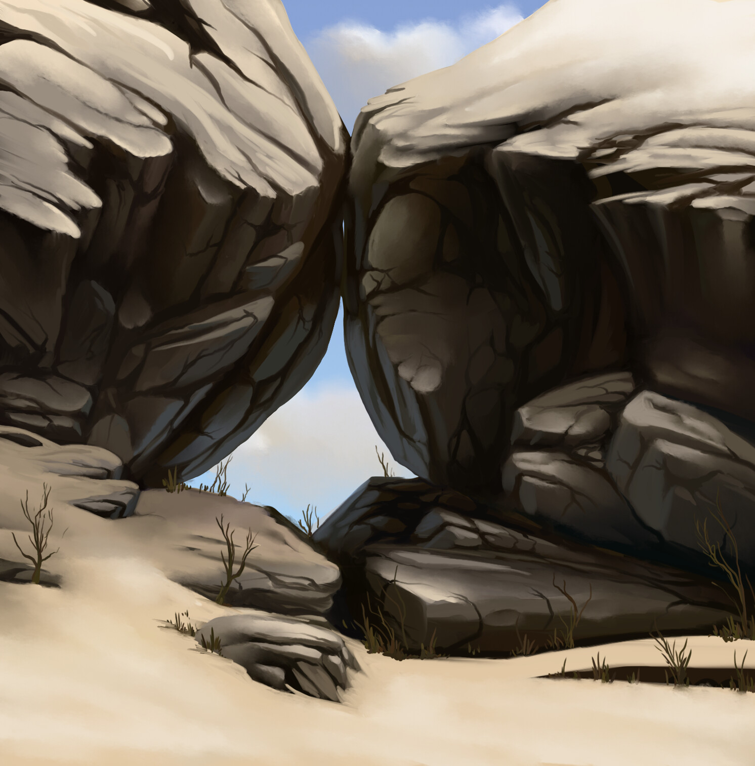 ArtStation - Desert rock practice