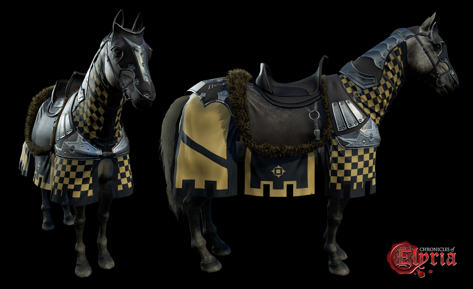 ArtStation - Chronicles of Elyria - Barded Horse