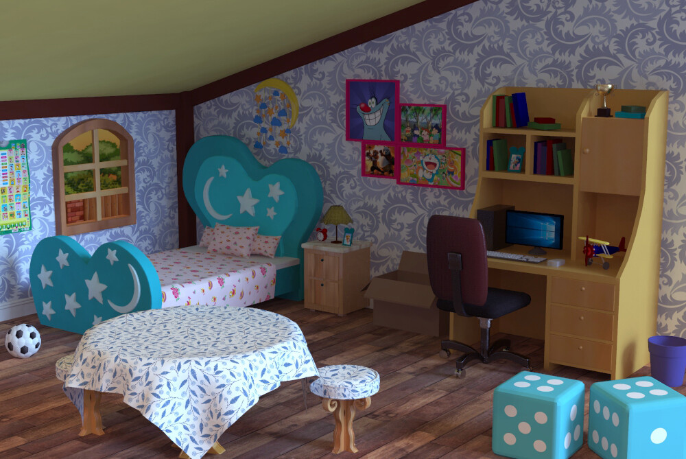 ArtStation - 3D Kids Room Modeling