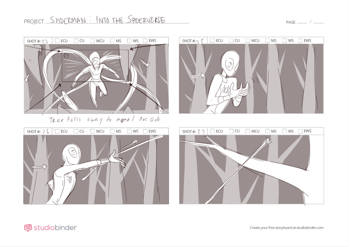 Finnegan Todd - Storyboards || Spider-Man: Into the Spiderverse