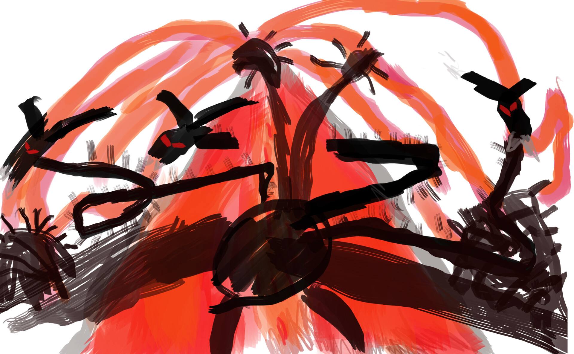 ArtStation - Ghidorah on volcano