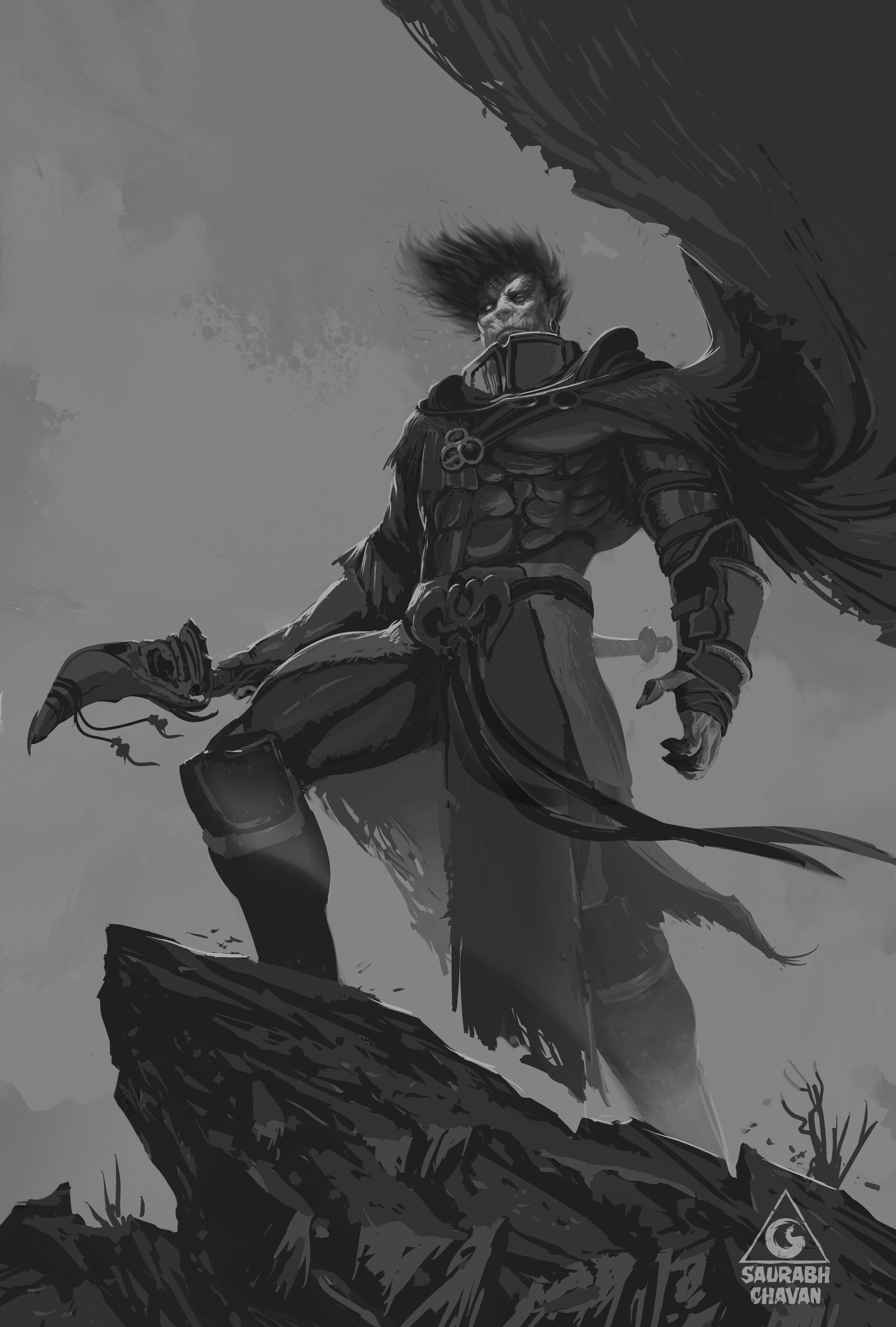 ArtStation - Shadow lord - an old quick value block sketch for practice ...