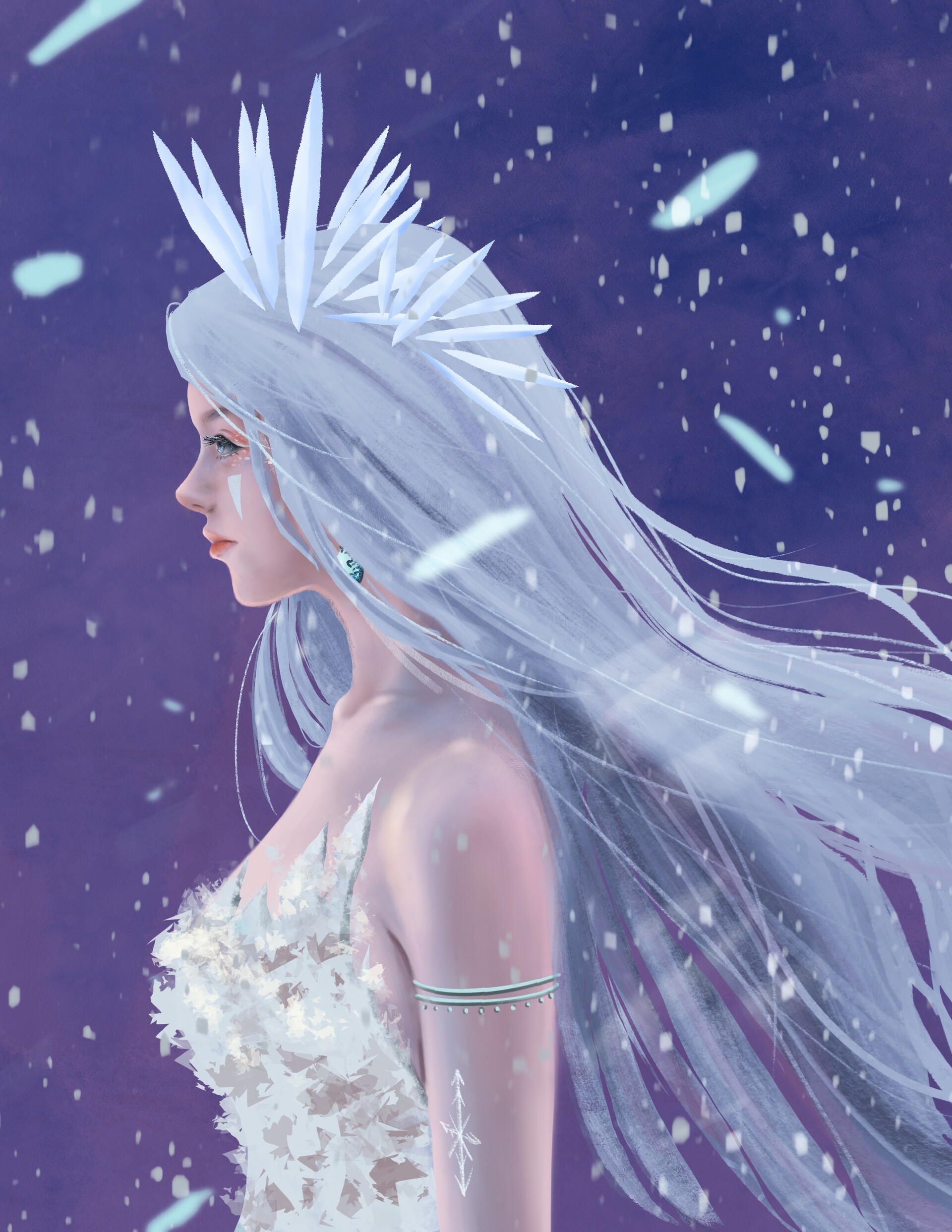 how to draw an ice princess