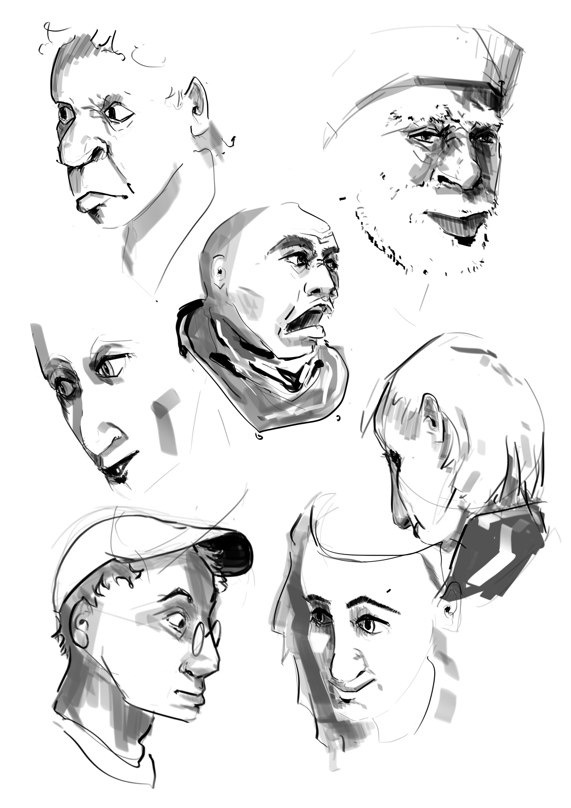 ArtStation - Character studies b/w