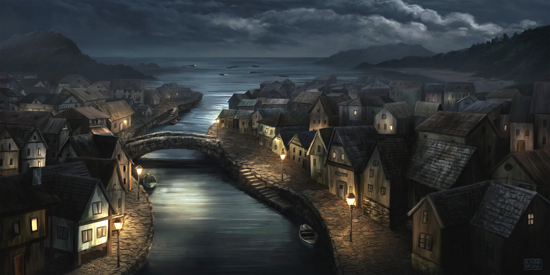 ArtStation - Innsmouth at Night