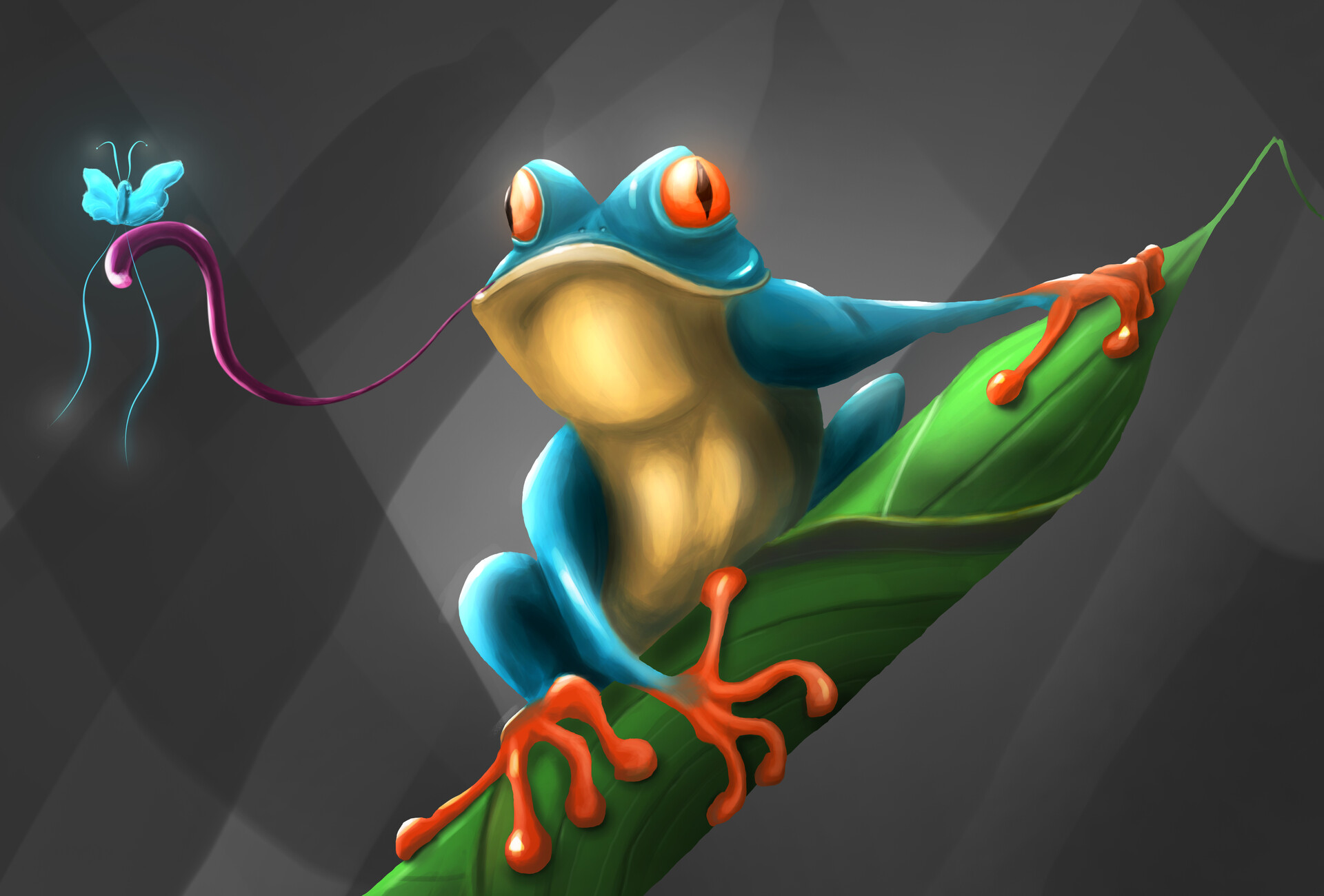 ArtStation - Frog on a night hunt.