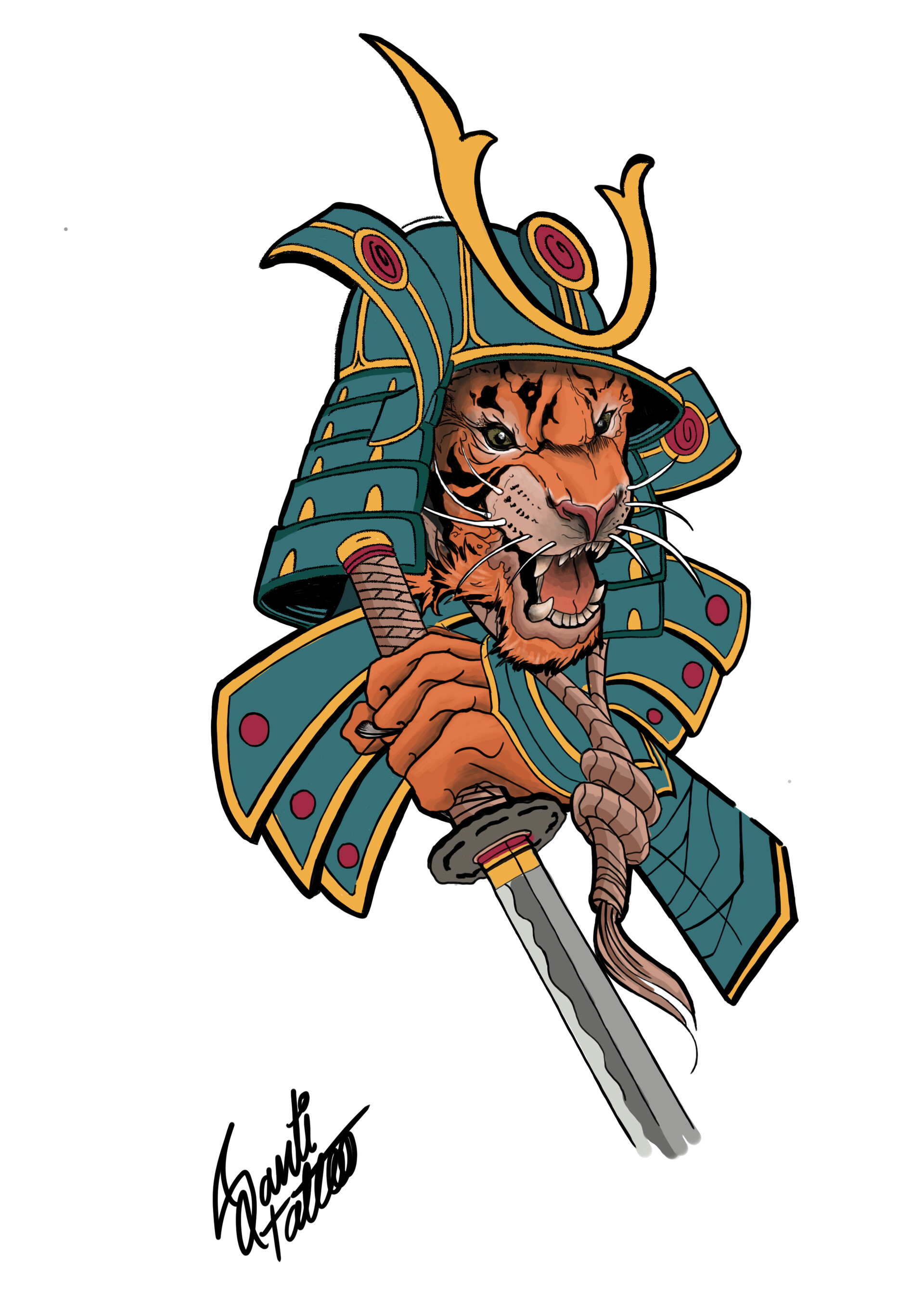 ArtStation - Tigre samurai
