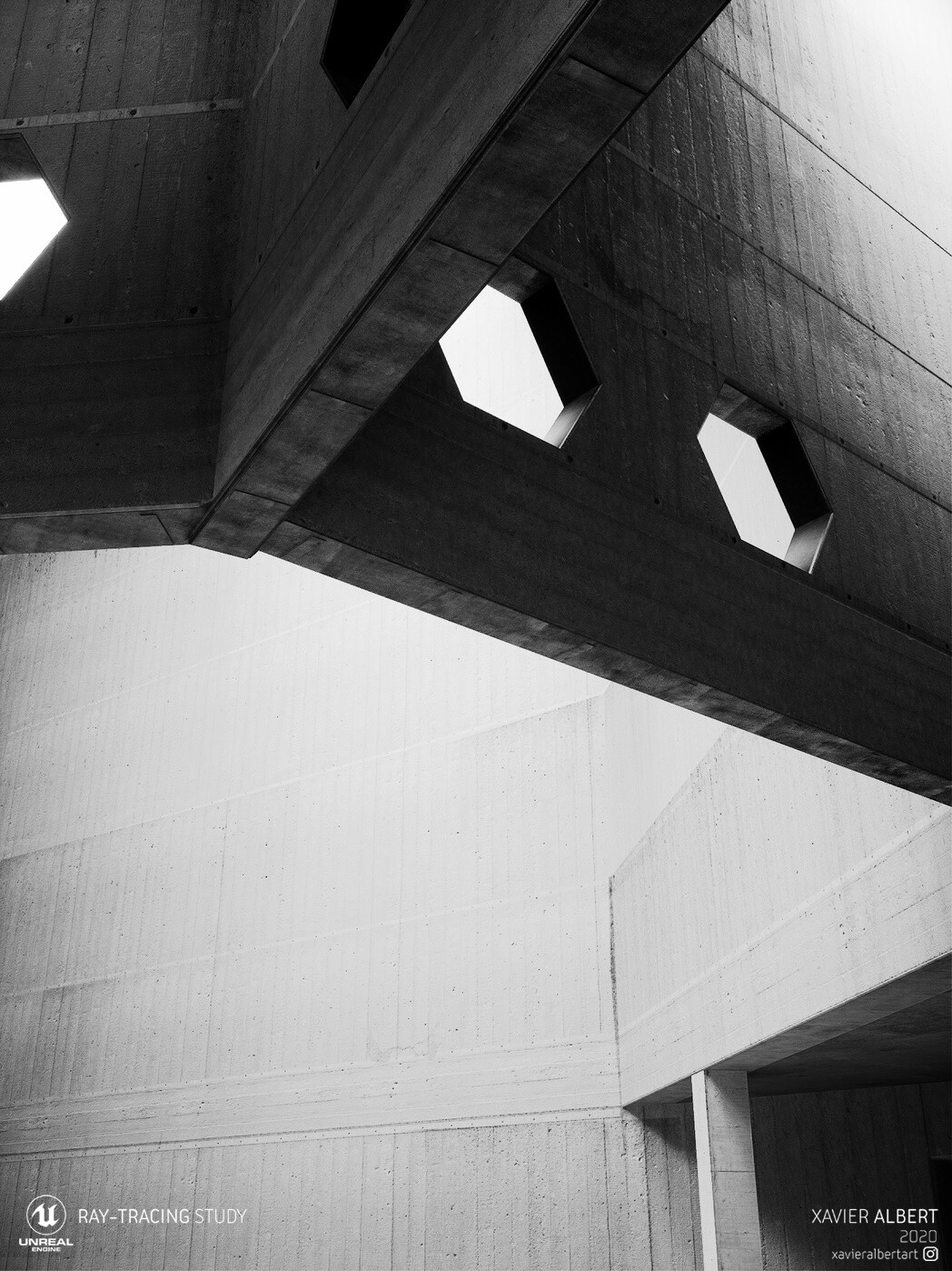 Xavier Albert - Unreal Engine Brutalism Ray Tracing study