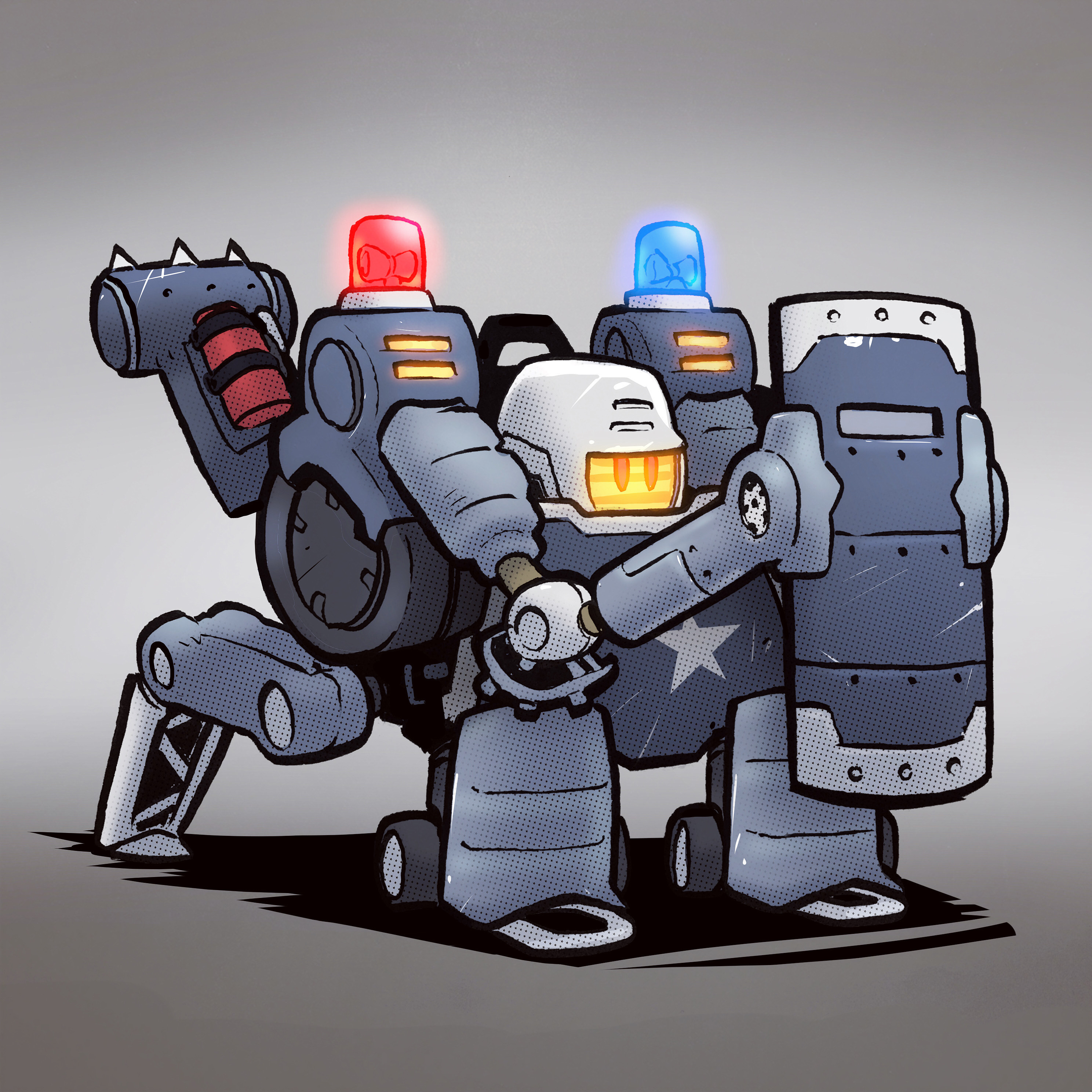 Riot Shield Bot by Kevin Merriman : r/ImaginaryRobotics