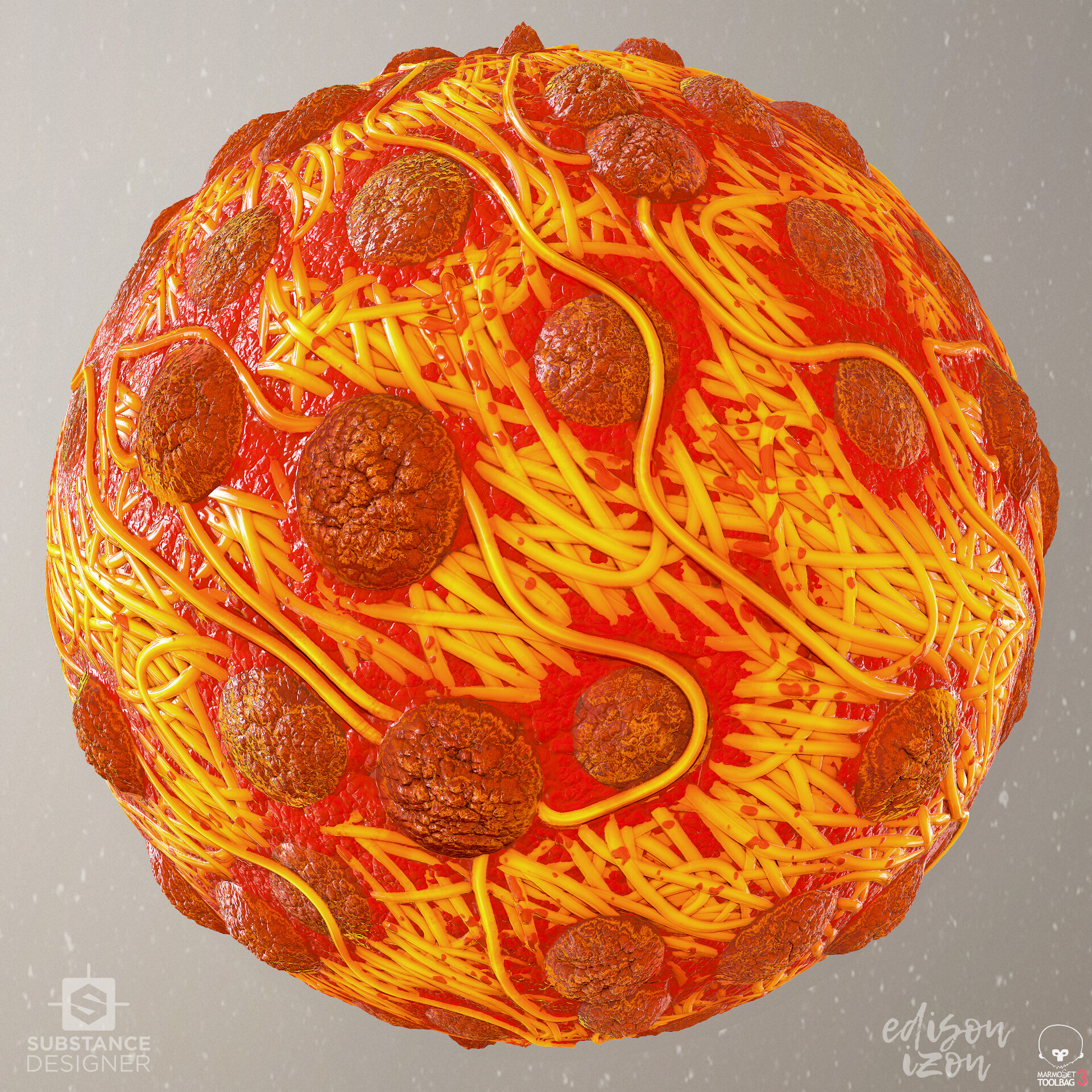 ArtStation - Noodle & Meatball Material Study