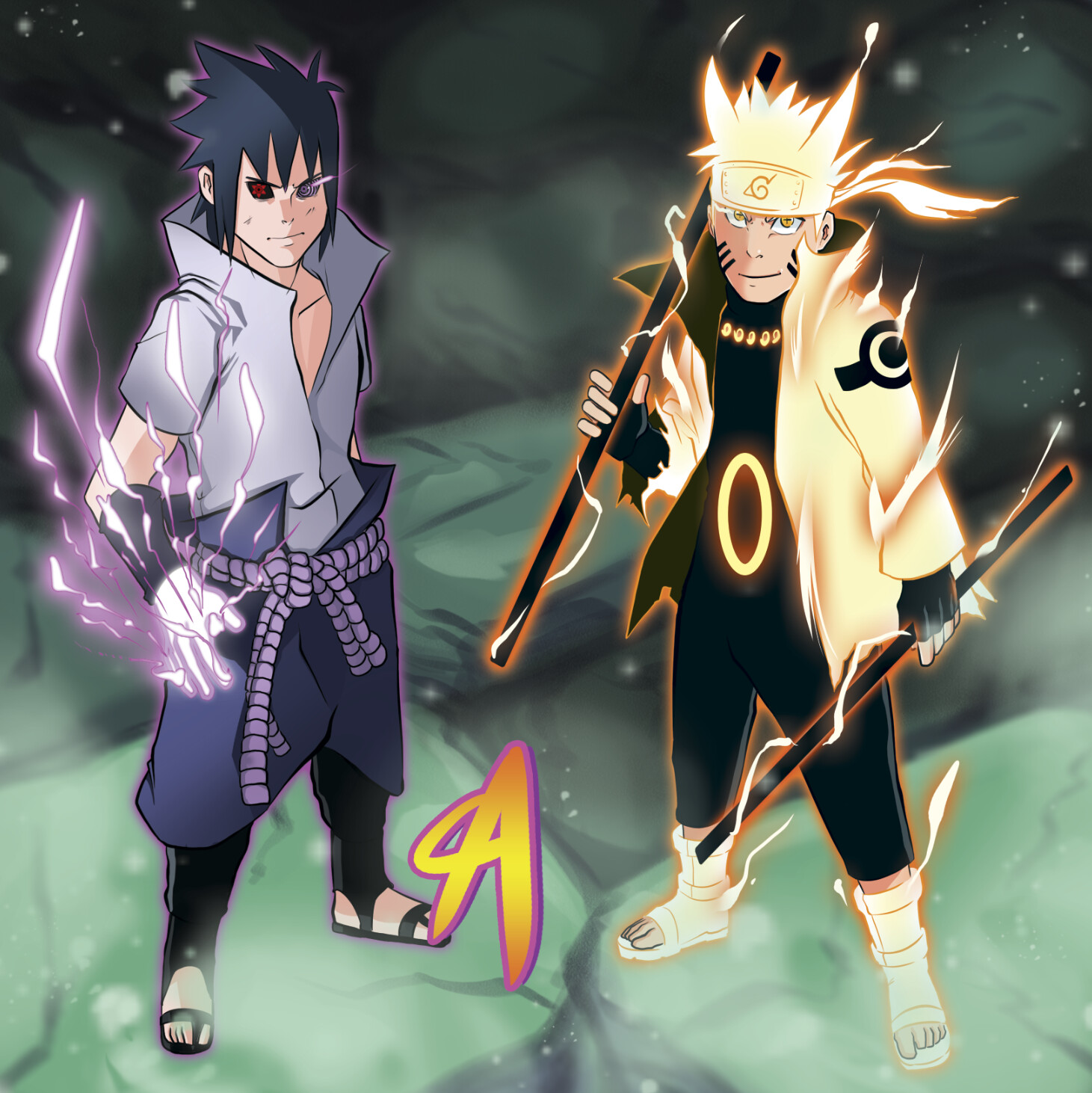 Naruto And Sasuke Sun And Moon