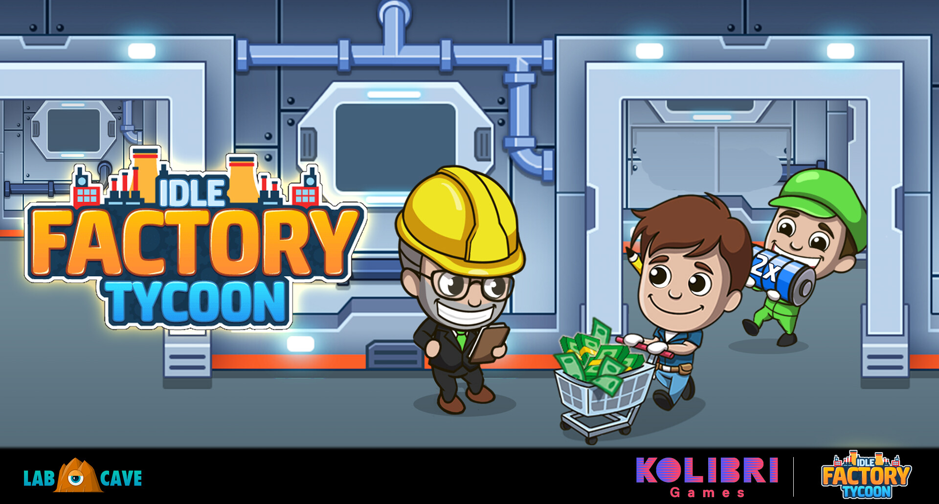 LAB CAVE - Idle Factory Tycoon - Feature Graphic