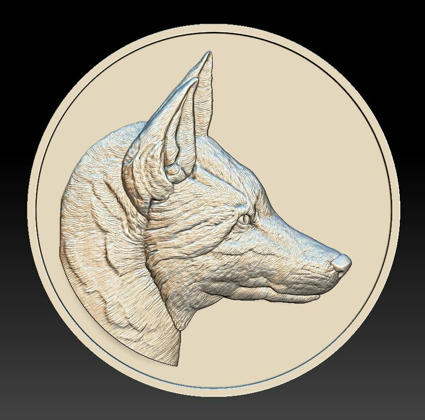 ArtStation - Fox Head Coin - relief - 2020 3D print model