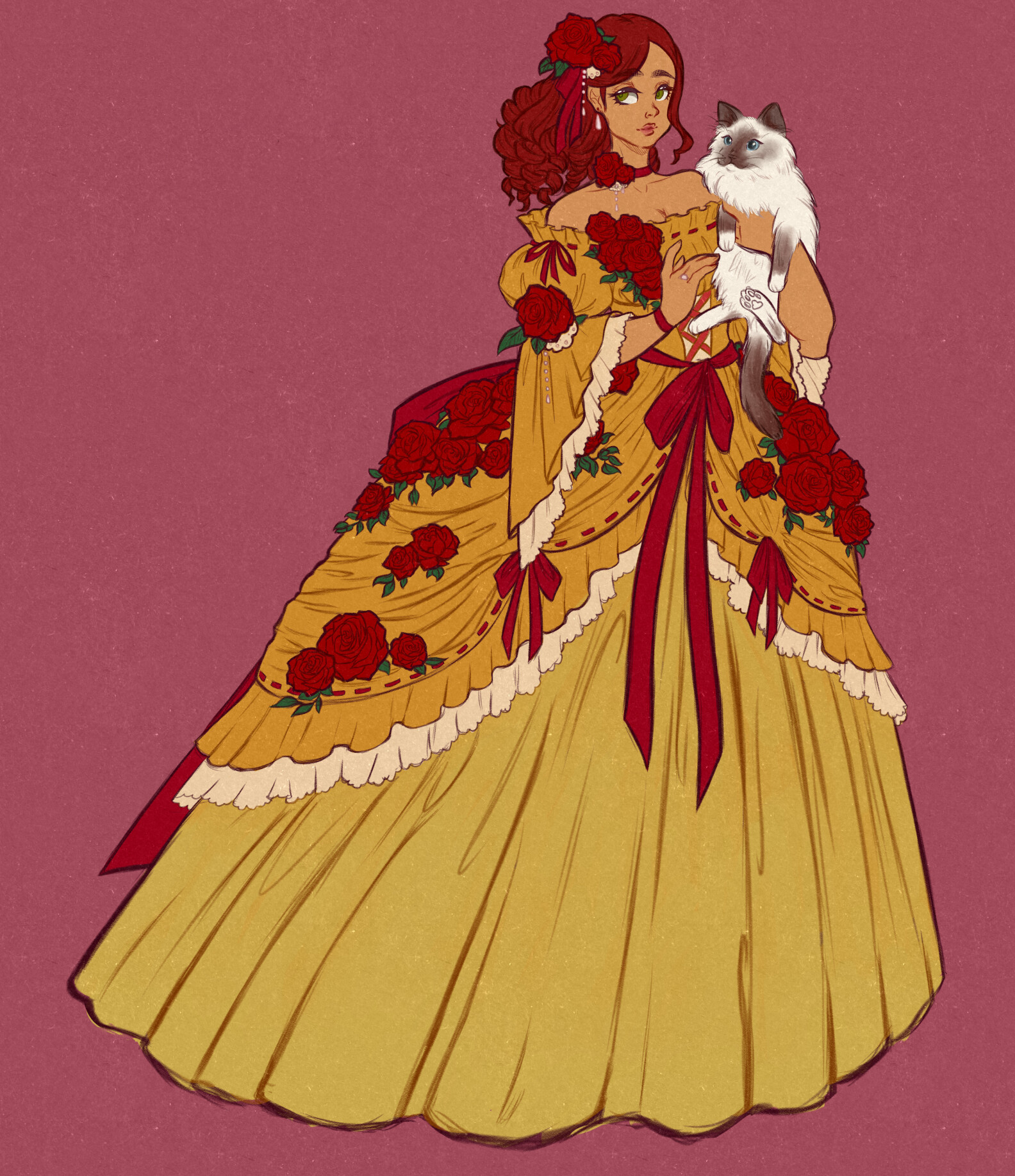 ArtStation - The rose dress