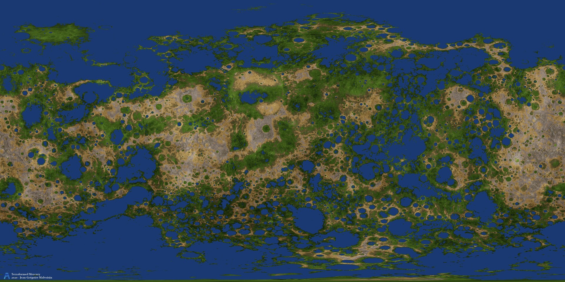 Planet Mercury Elevation Map