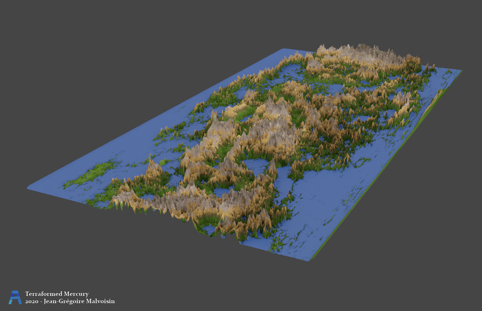 Planet Mercury Elevation Map