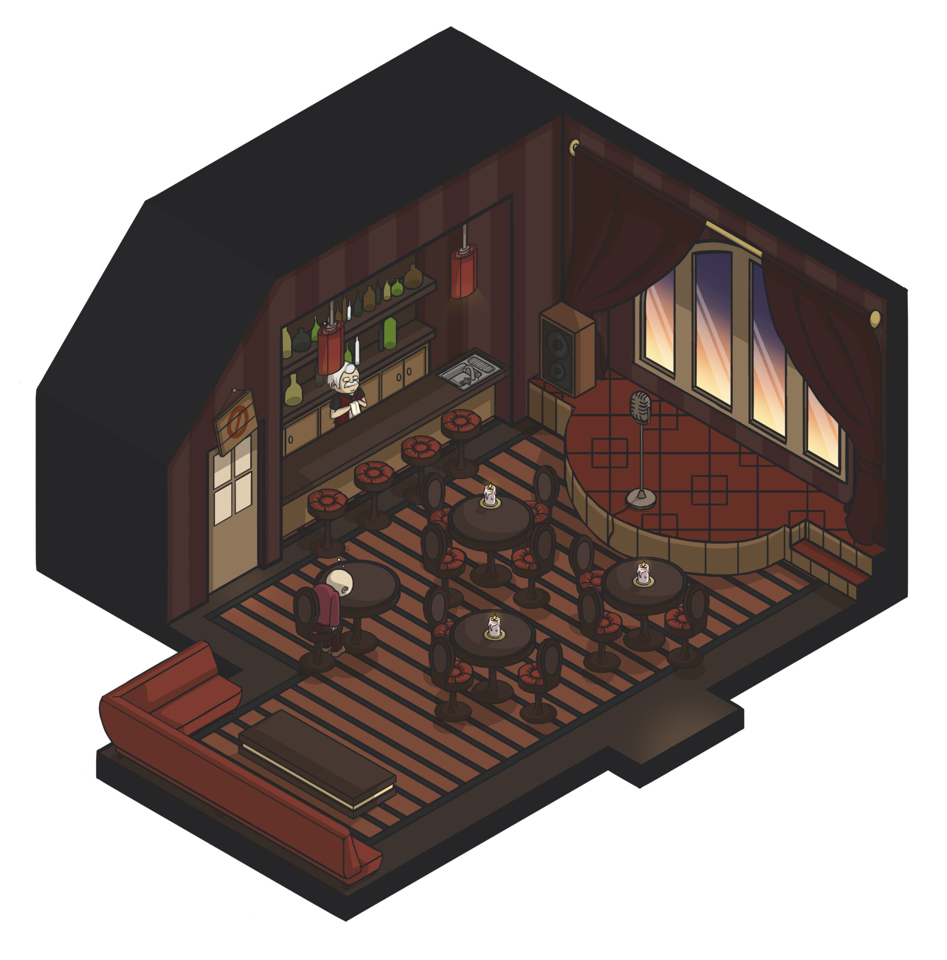 ArtStation - Isometric Bar