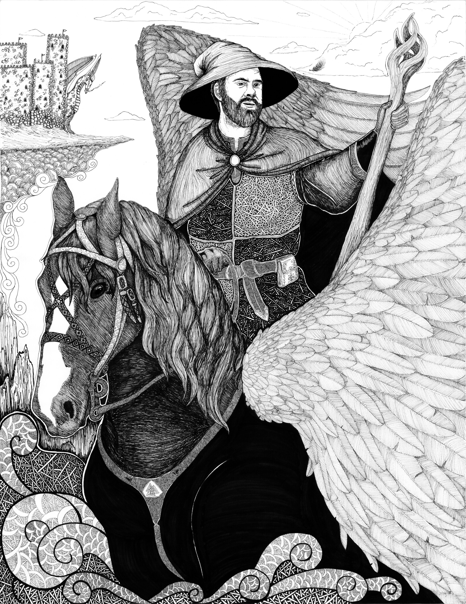 ArtStation - Wizard on a Pegasus