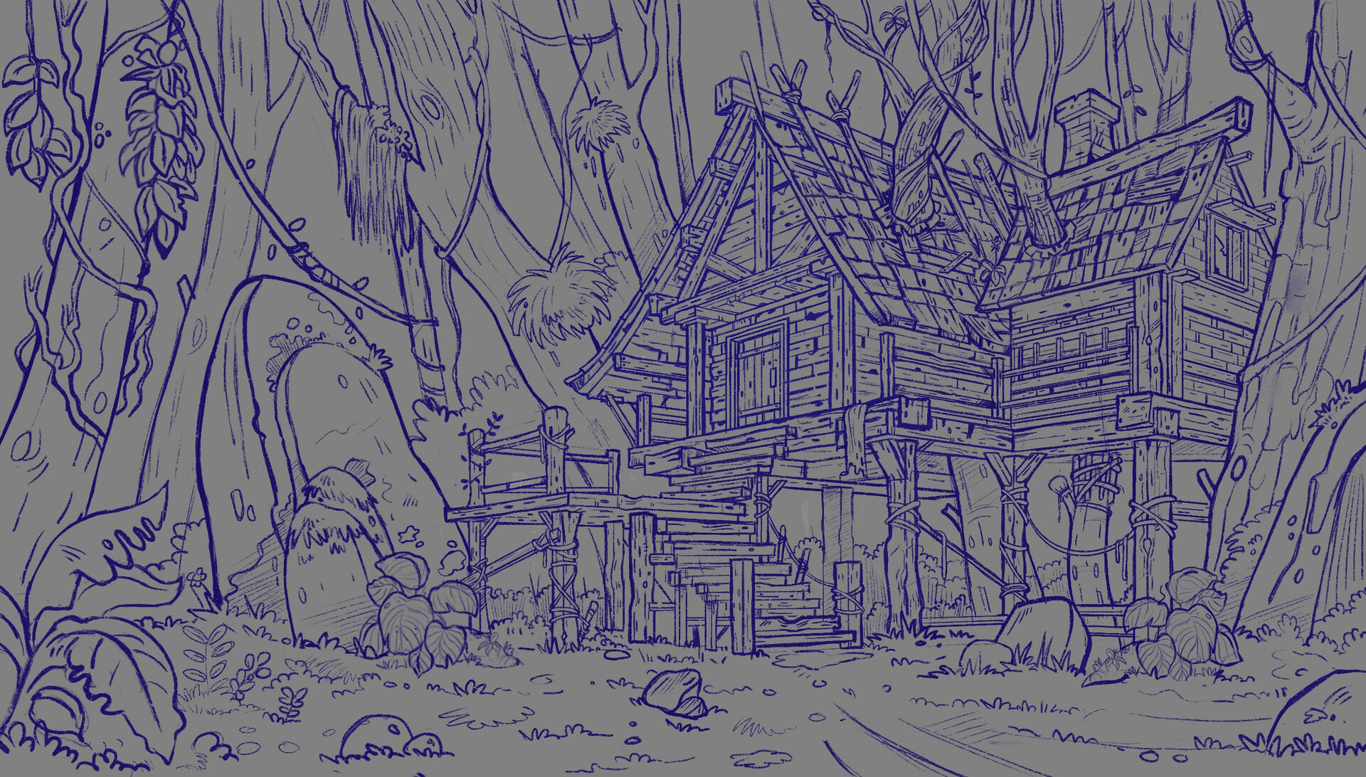 ArtStation - TREEHOUSE LAYOUT