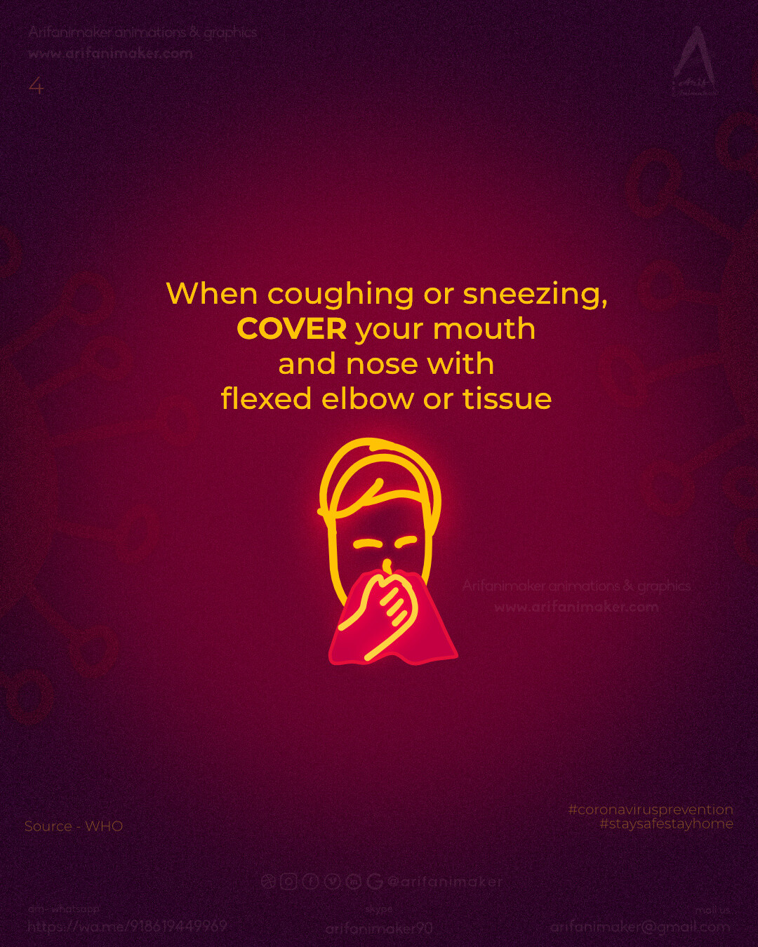 Mohammad Arif - Coronavirus prevention- poster #4 Cover_your_face