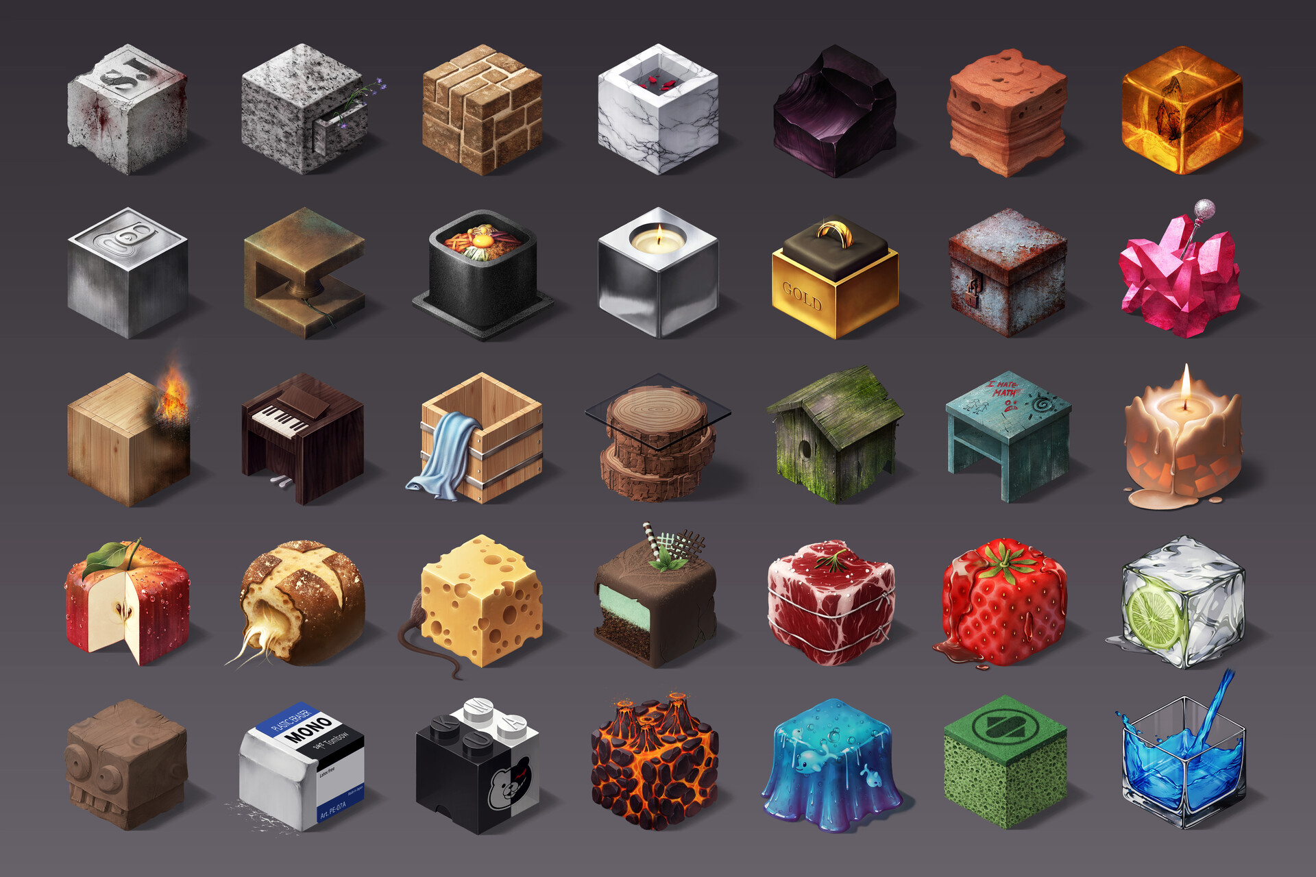 ArtStation - Material Studies (cubes)