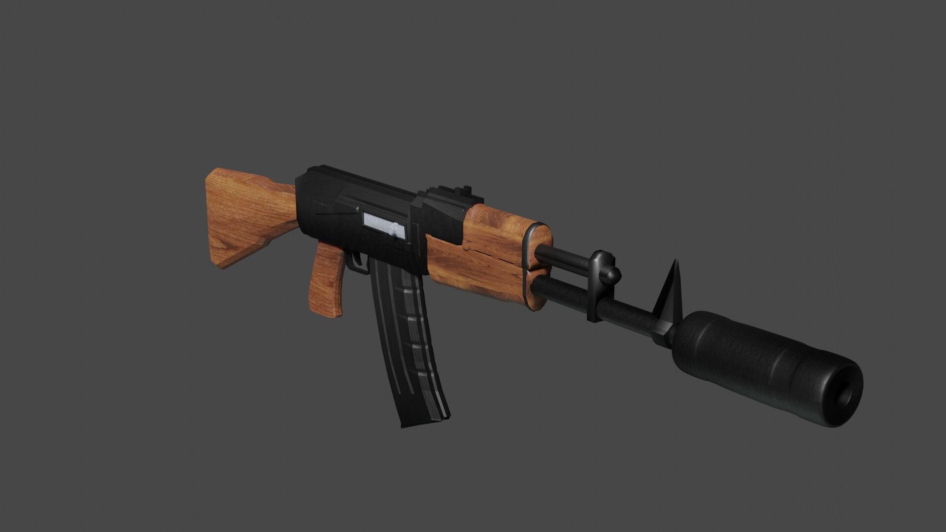 ArtStation - Almost low poly AK-47 ))) Почти низкополигональный АК-47