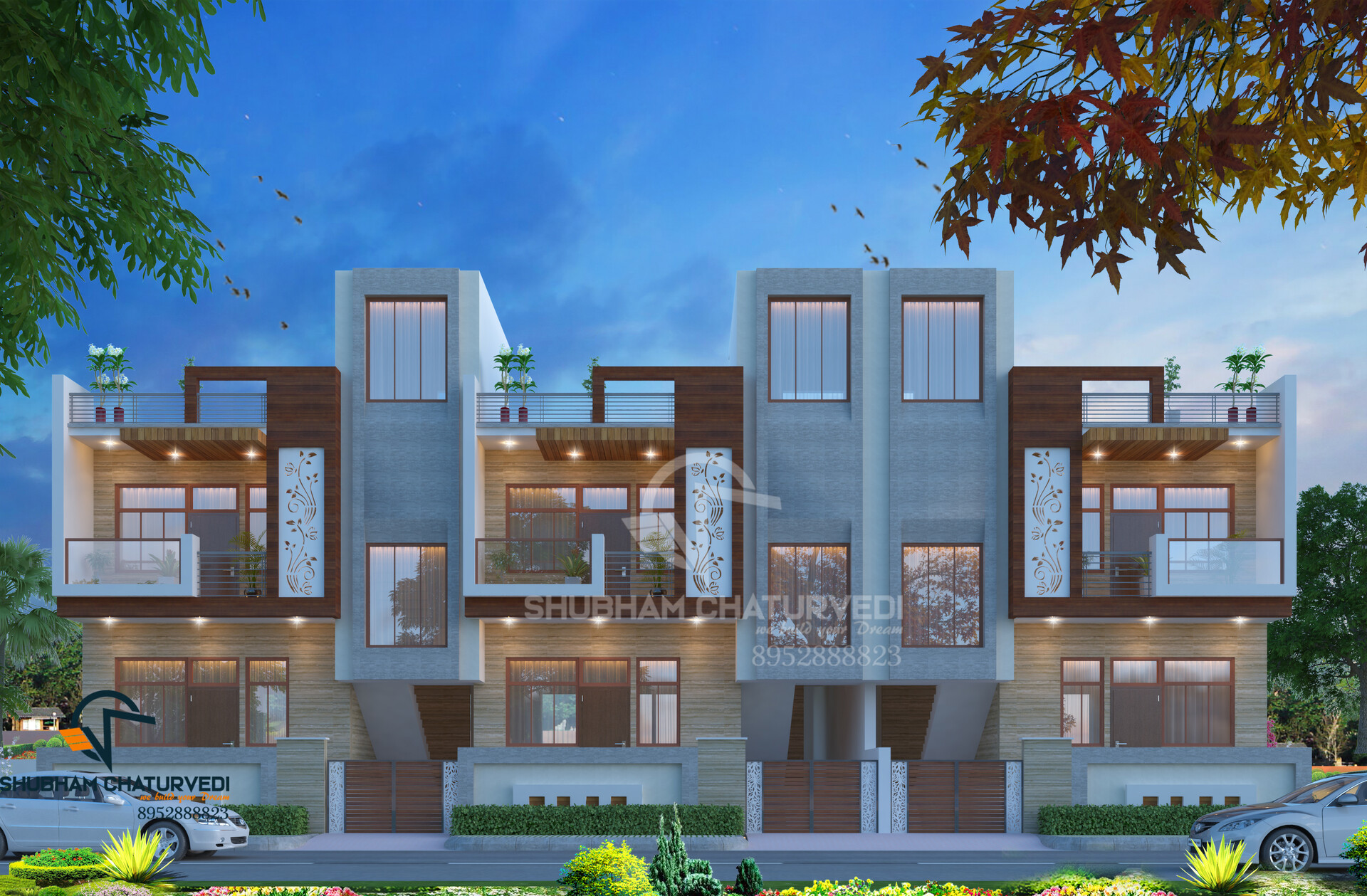 Modern Row House Elevation