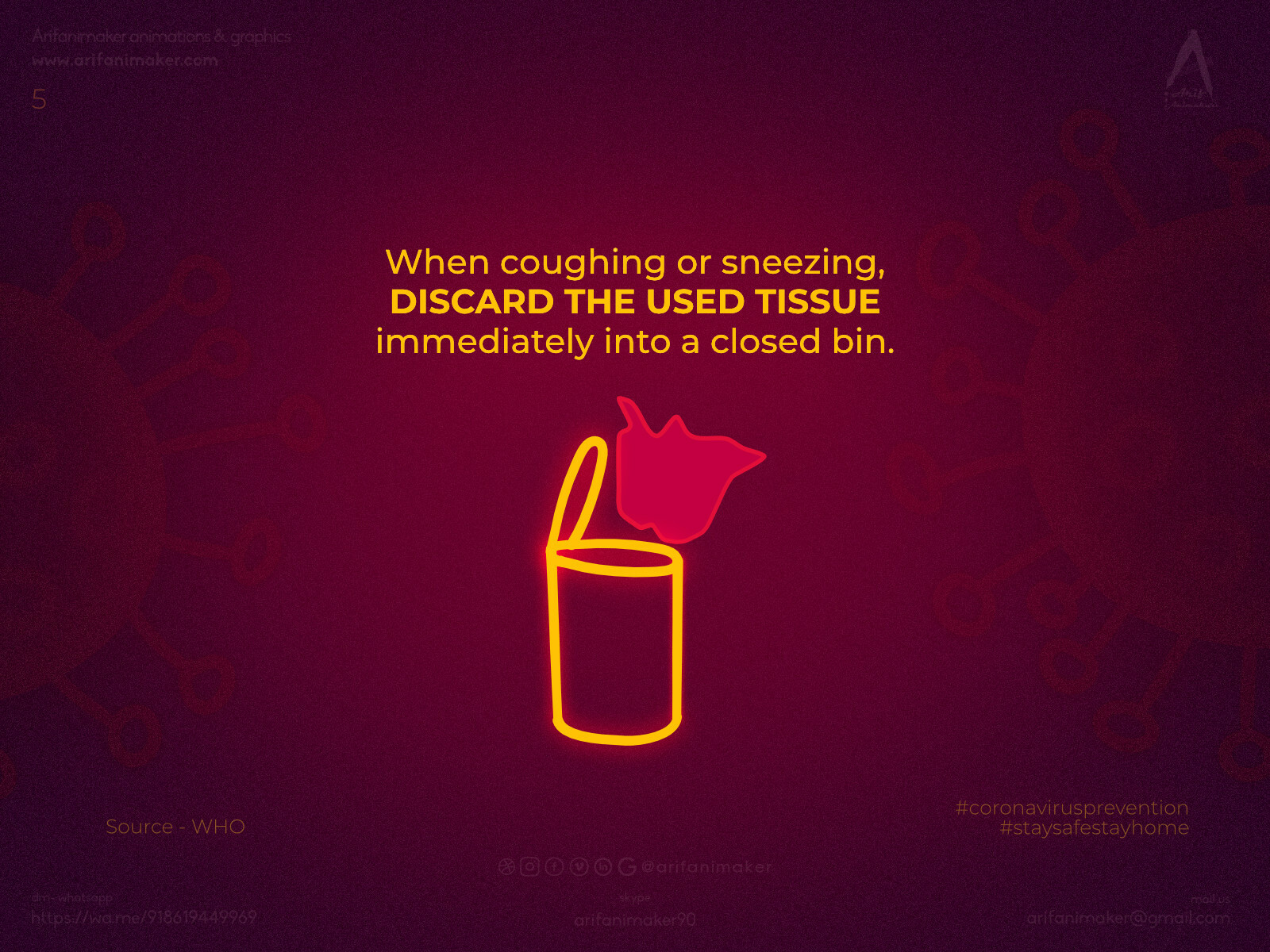 Mohammad Arif - Coronavirus prevention- poster#5 discard_tissues
