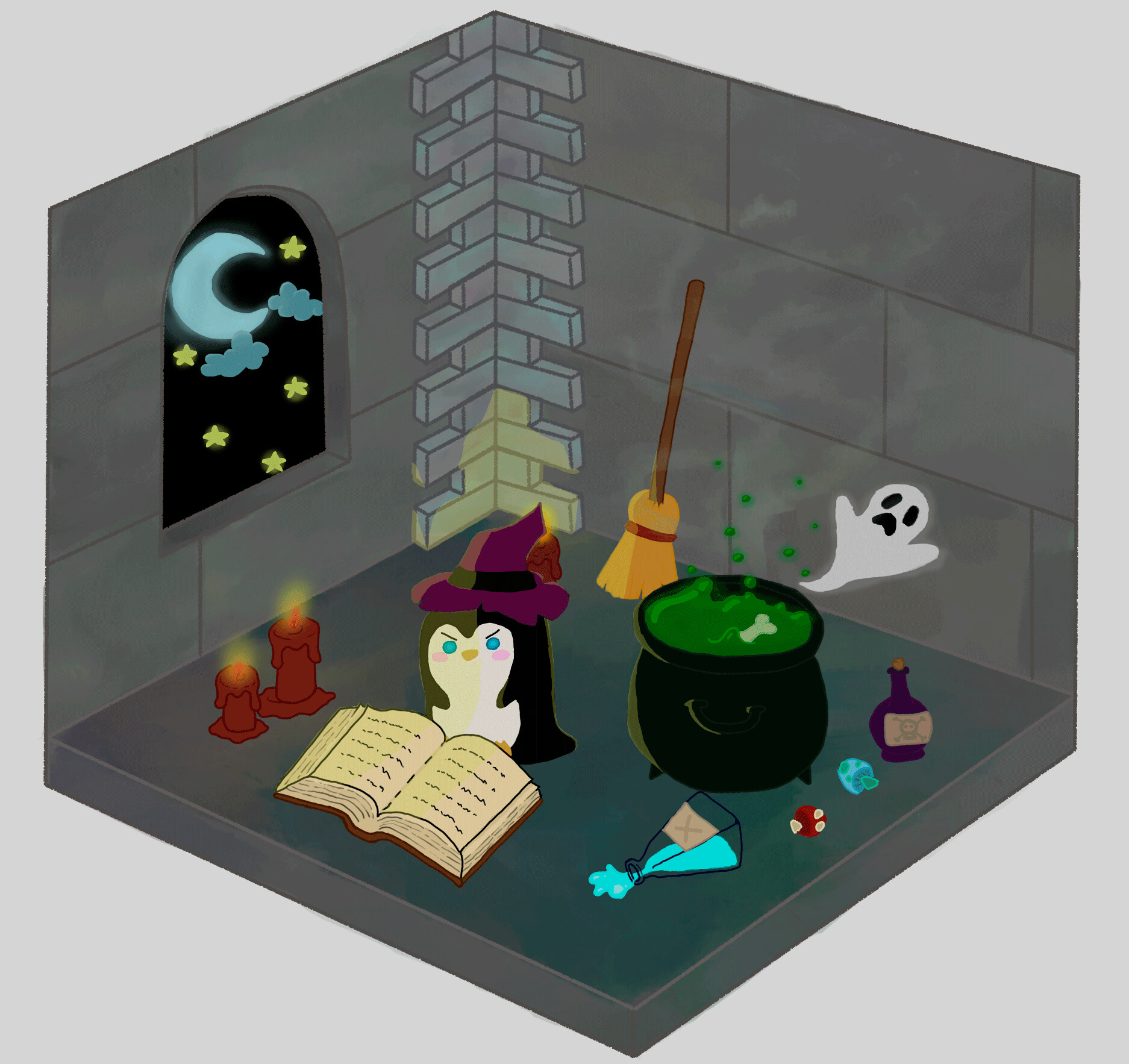 ArtStation - Penguin witch Gif