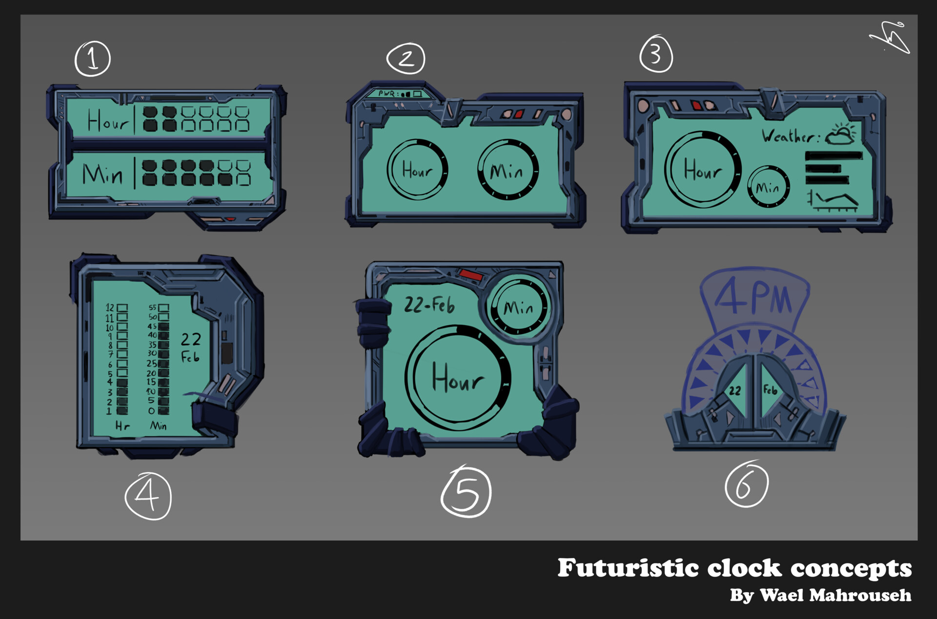 ArtStation - Futuristic clock concepts