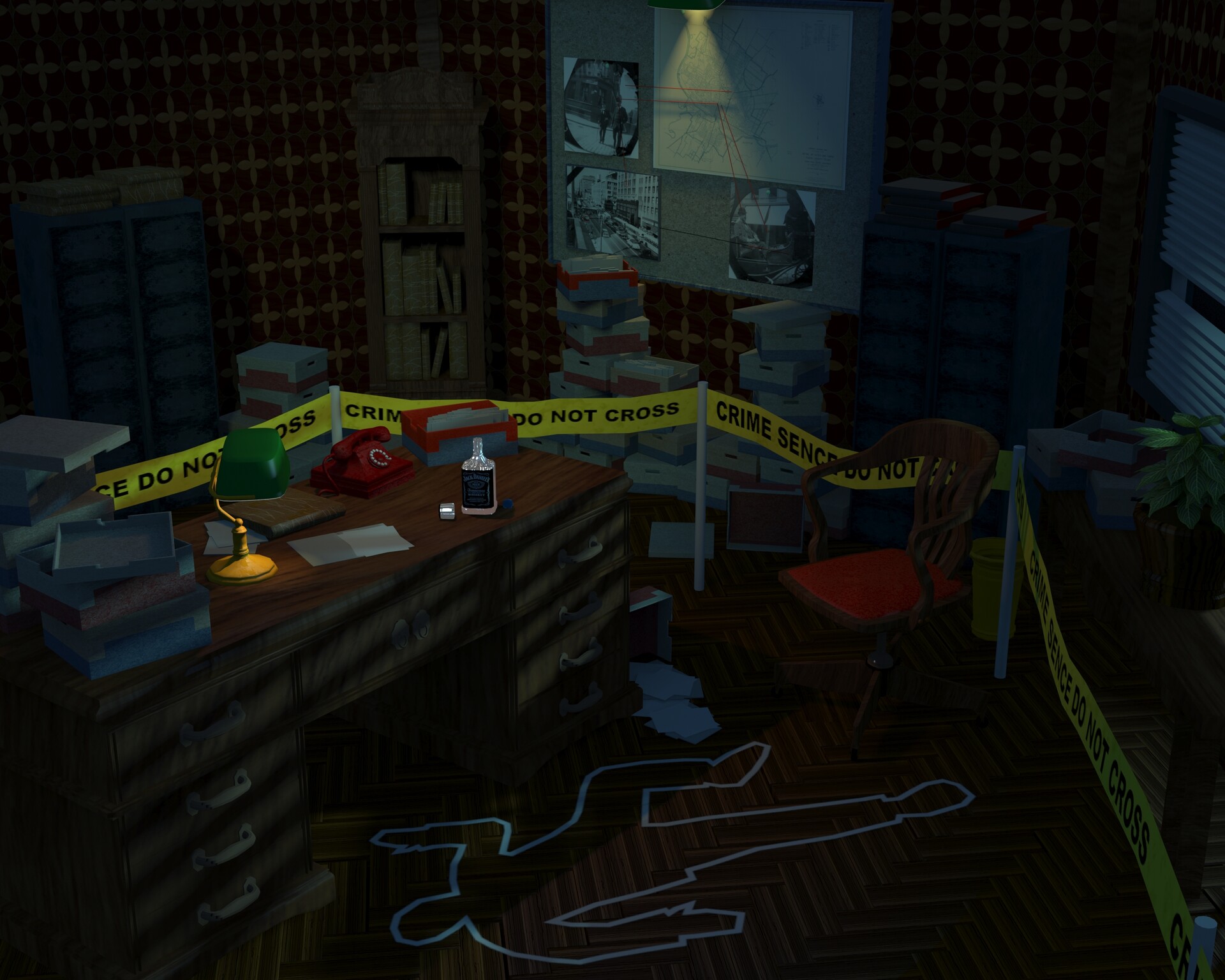 ArtStation - detective room study