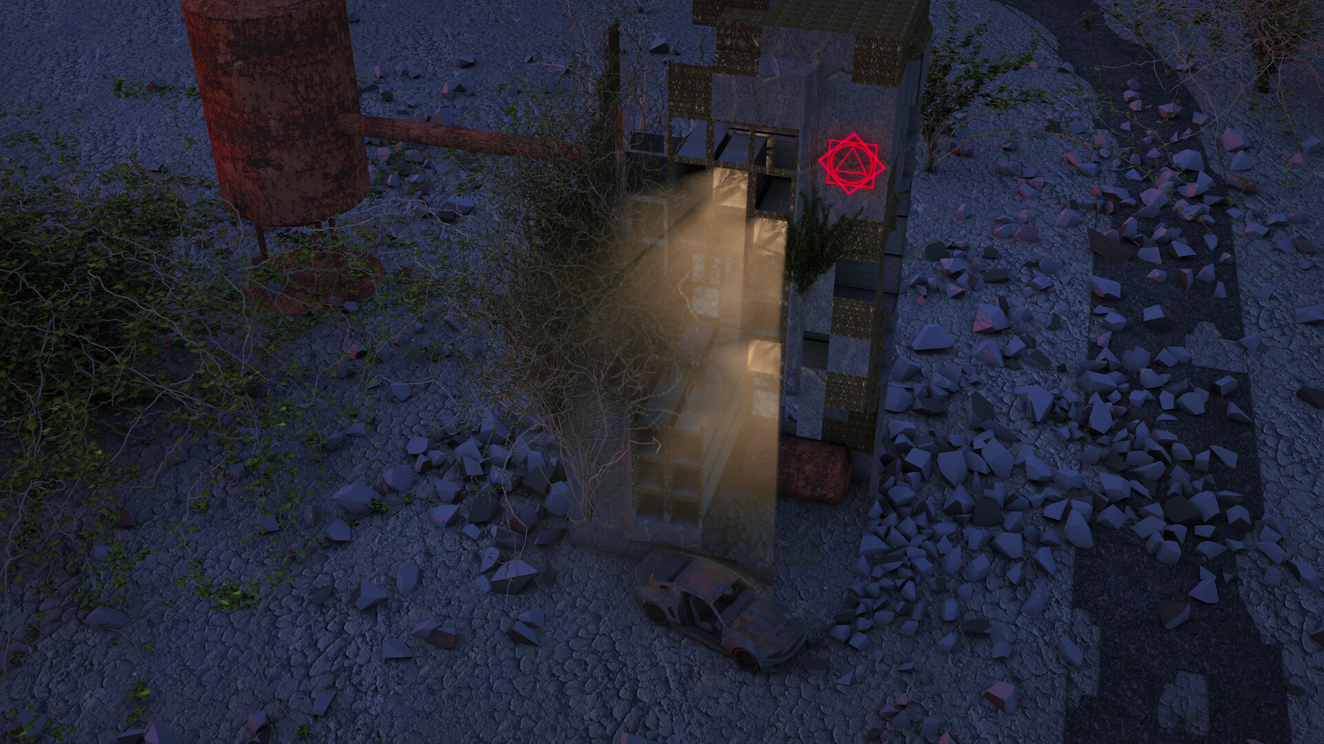 ArtStation - destroyed building 3D