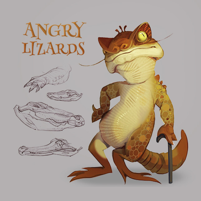 Elena Grishchenko - Angry Lizards. Character design collection.