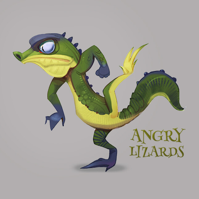 Elena Grishchenko - Angry Lizards. Character design collection.