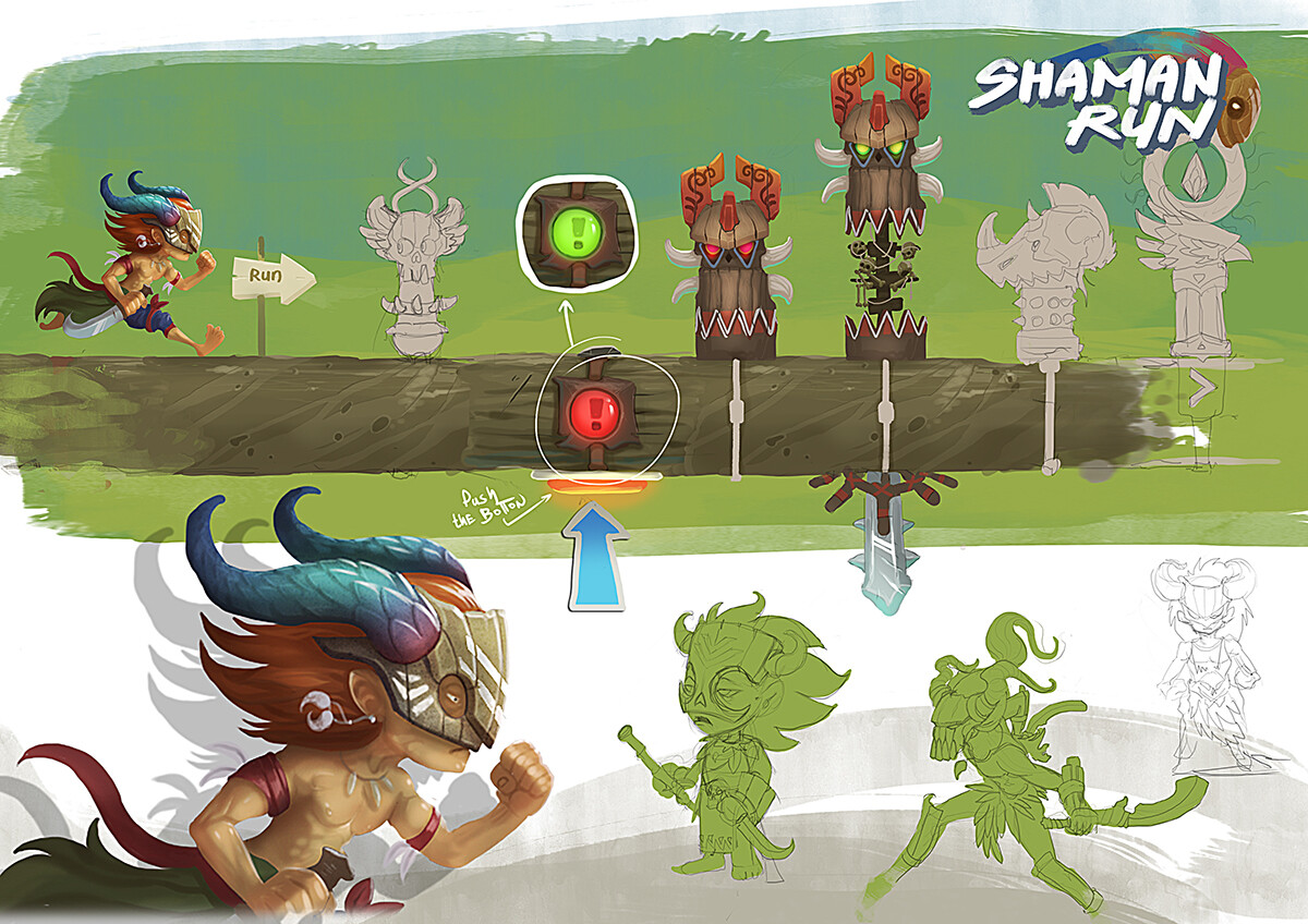 ArtStation - 2D Game Runner concept