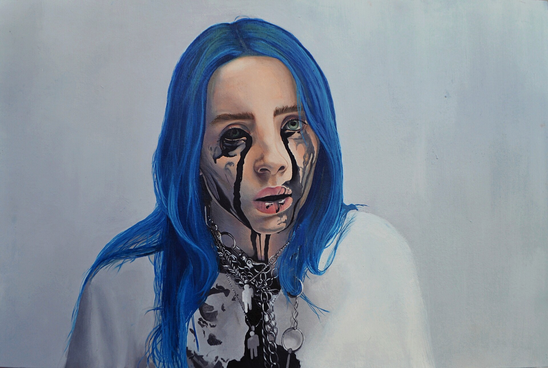 how to draw billie eilish when the partys over